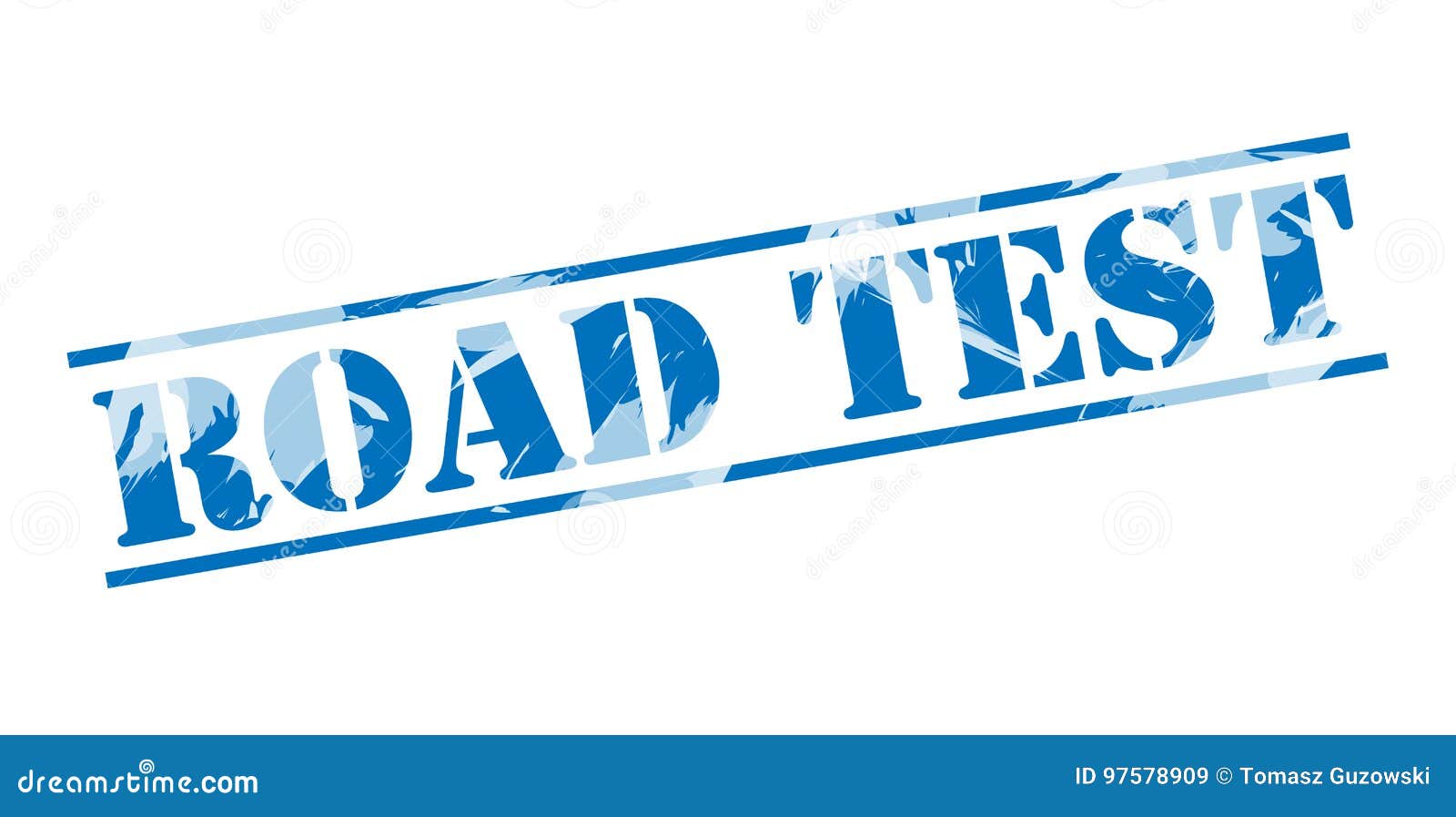 Road test blue stamp stock illustration. Illustration of grungy - 97578909