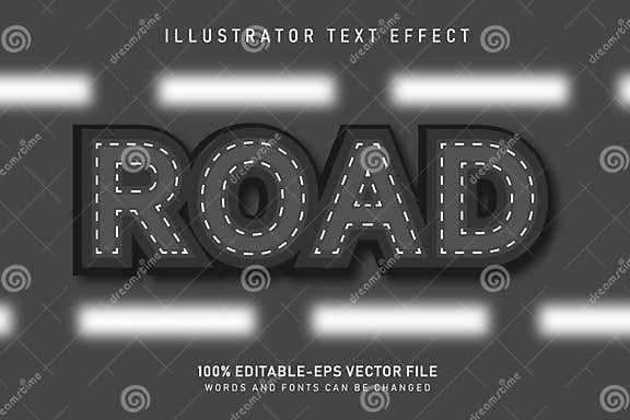Road Text Effect Design Vector Stock Vector - Illustration of headline ...