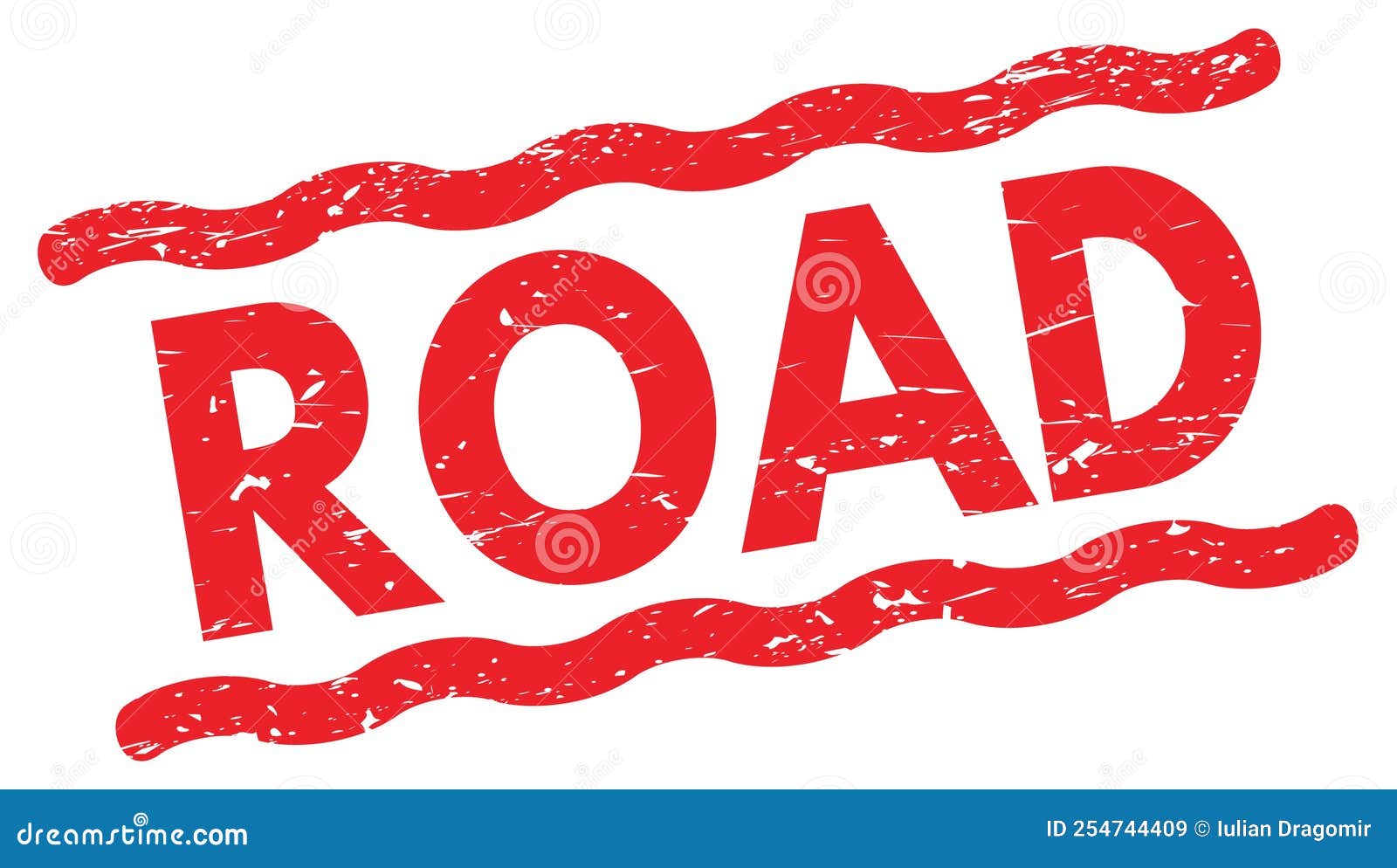 ROAD Text on Red Lines Stamp Sign Stock Illustration - Illustration of ...
