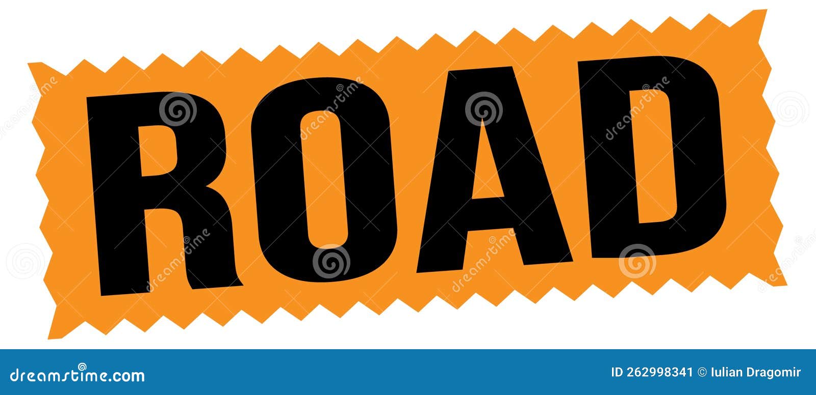 ROAD Text Written on Orange-black Stamp Sign Stock Illustration ...