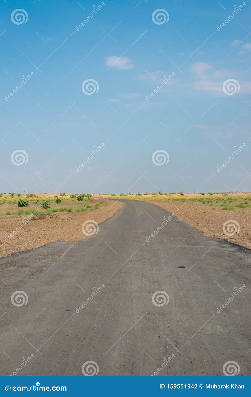Road in Thar Desert, Rajasthan, India Stock Photo - Image of absence ...