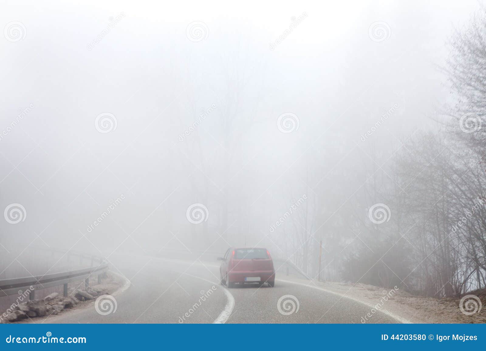 Road in thick fog stock photo. Image of drive, direction - 44203580