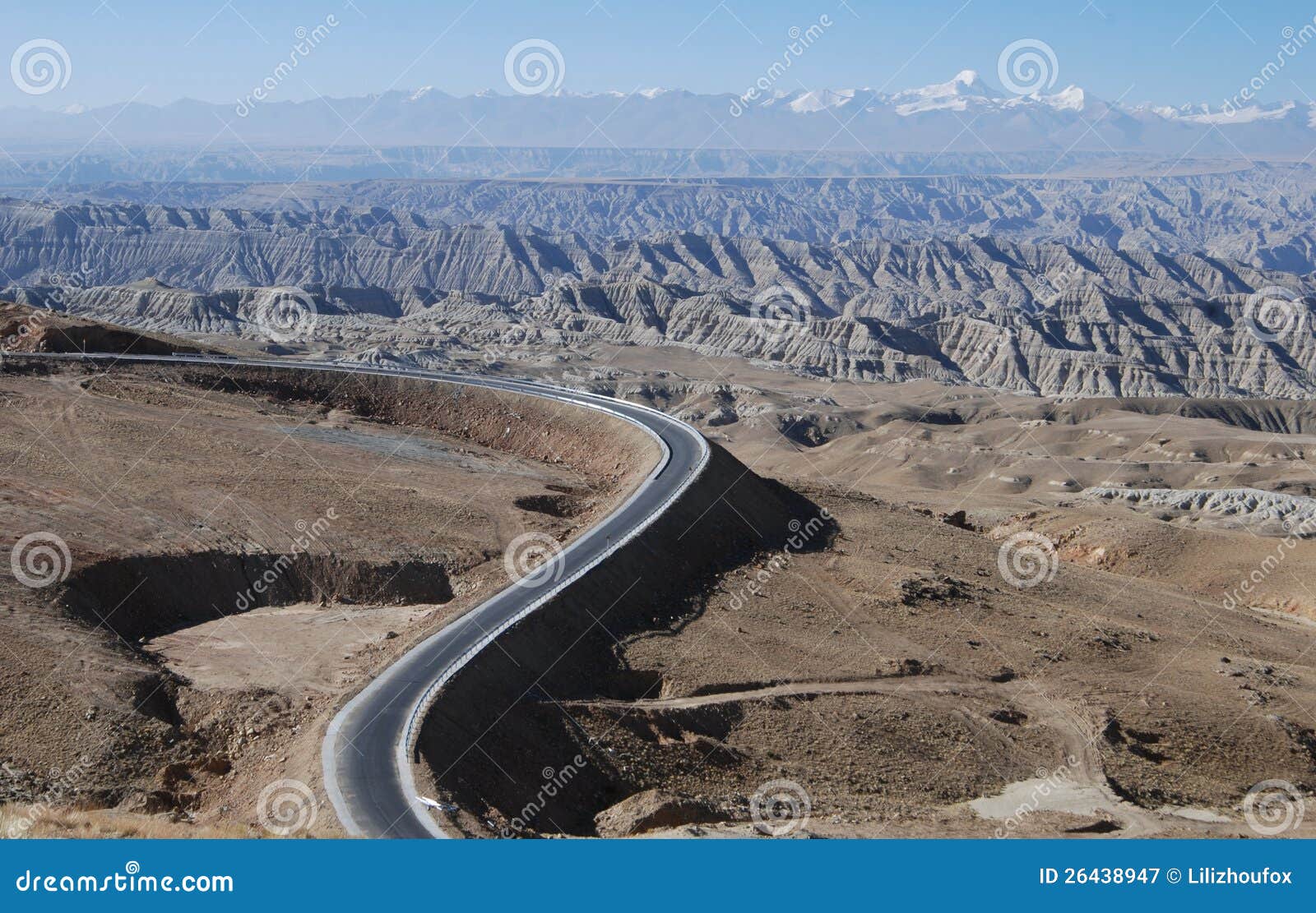 Road in Tibet stock image. Image of ridge, badlands, china - 26438947