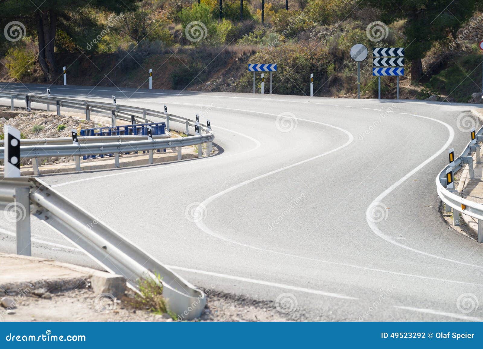 Road stock photo. Image of horizontal, barrier, curved - 49523292