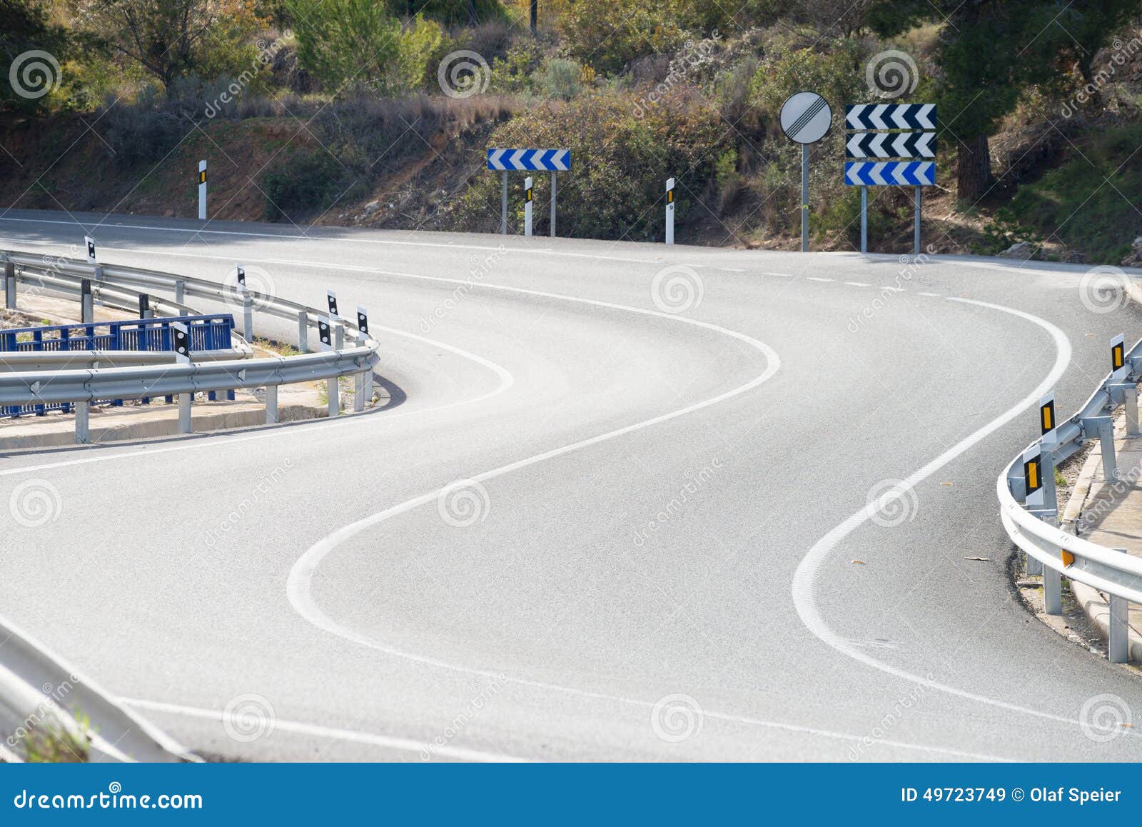 Road stock image. Image of lane, bend, markings, barrier - 49723749