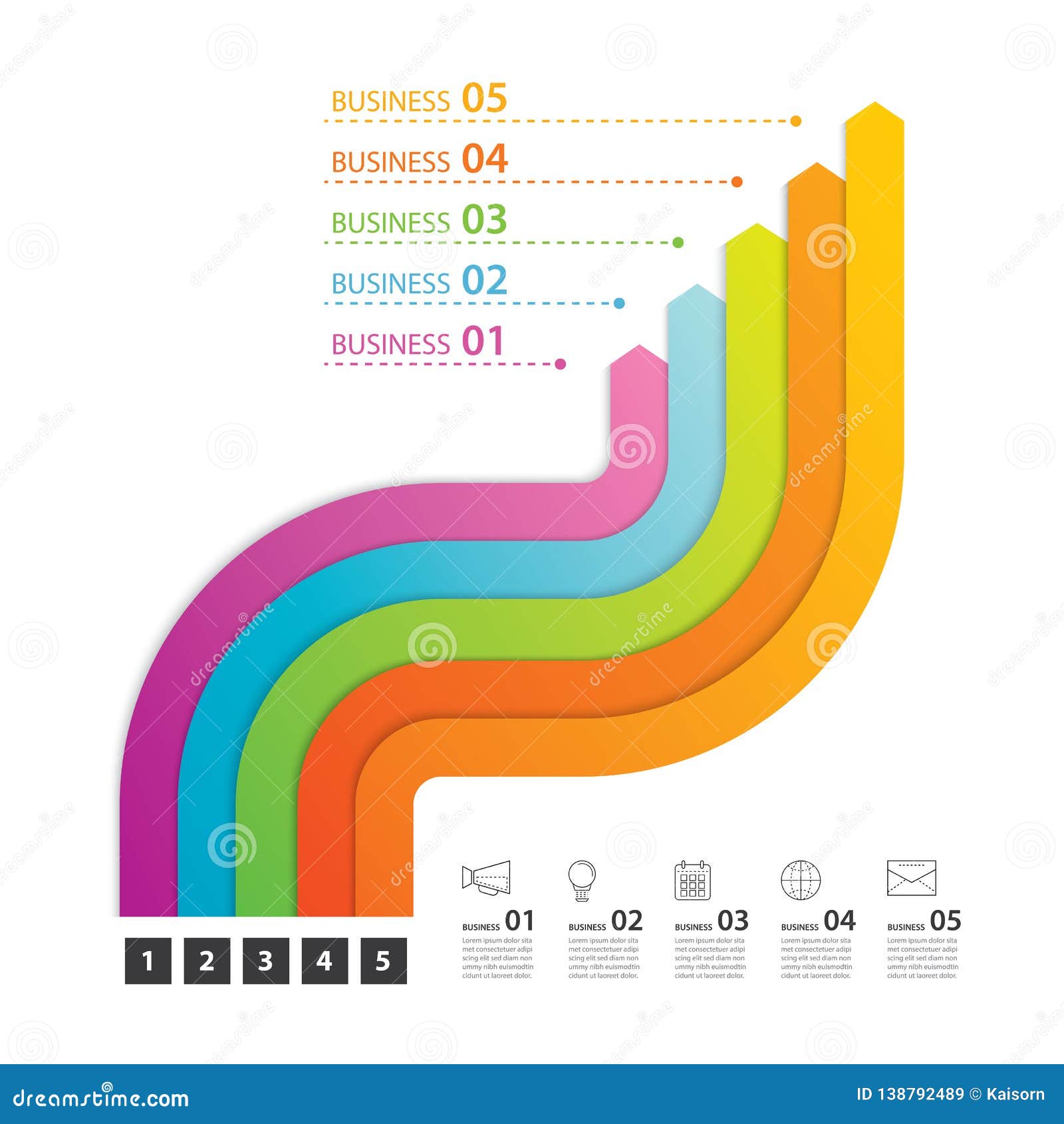 Step-by-step Path To Success. Business Presentation Or Info Graphics ...