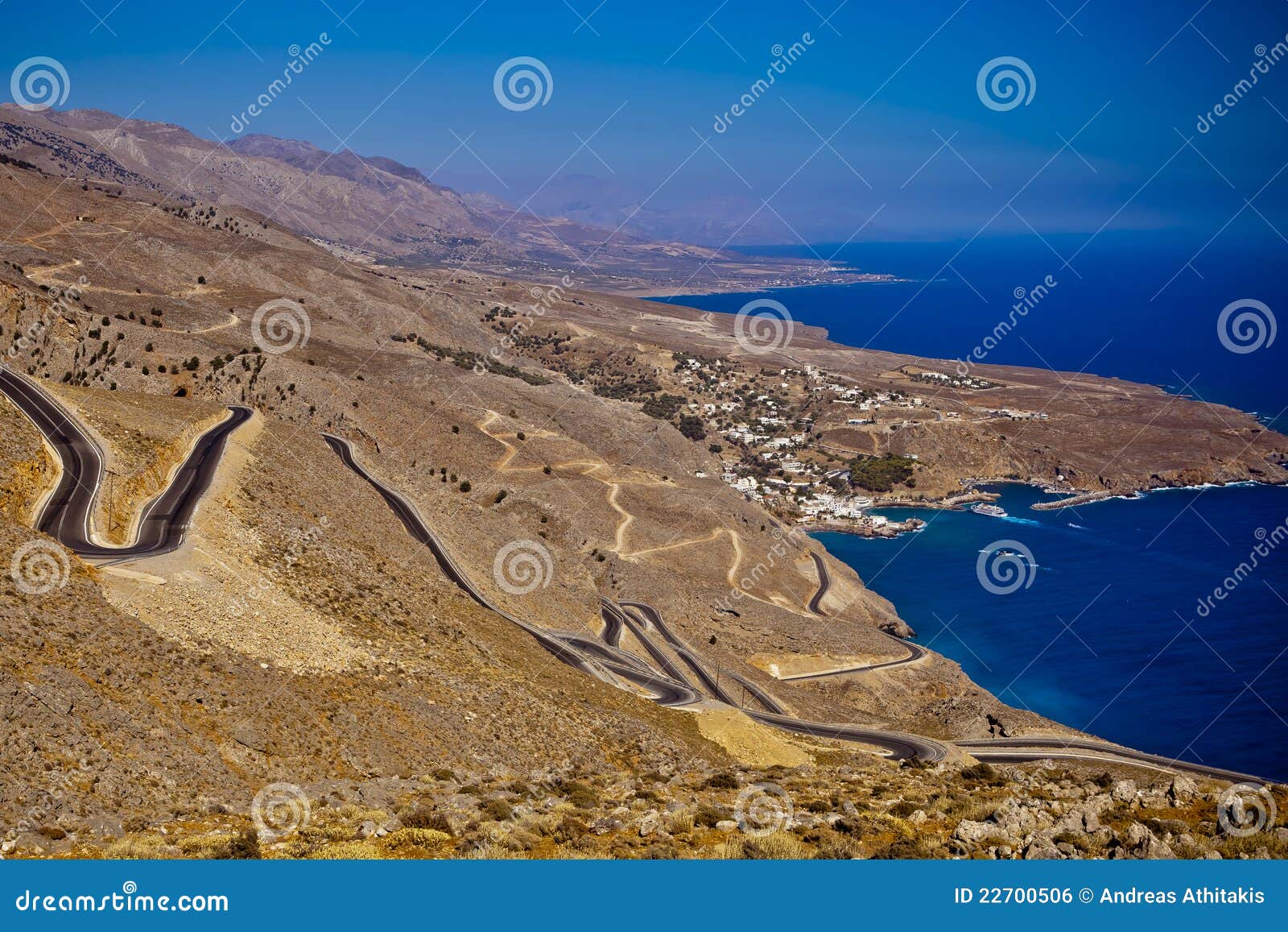 The road to Anopolis stock photo. Image of harbour, crete - 22700506