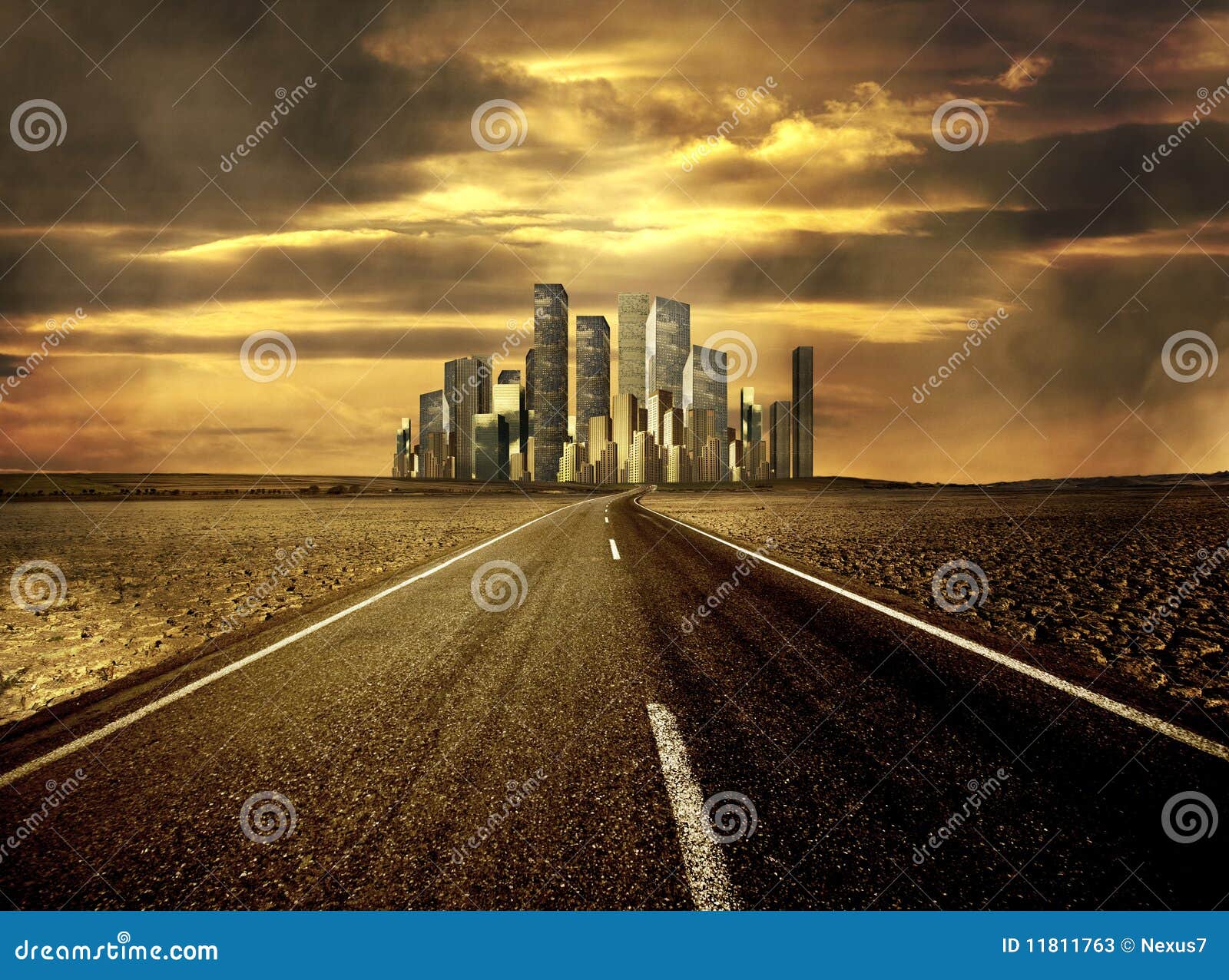 Road to City stock image. Image of outdoors, landscape - 11811763