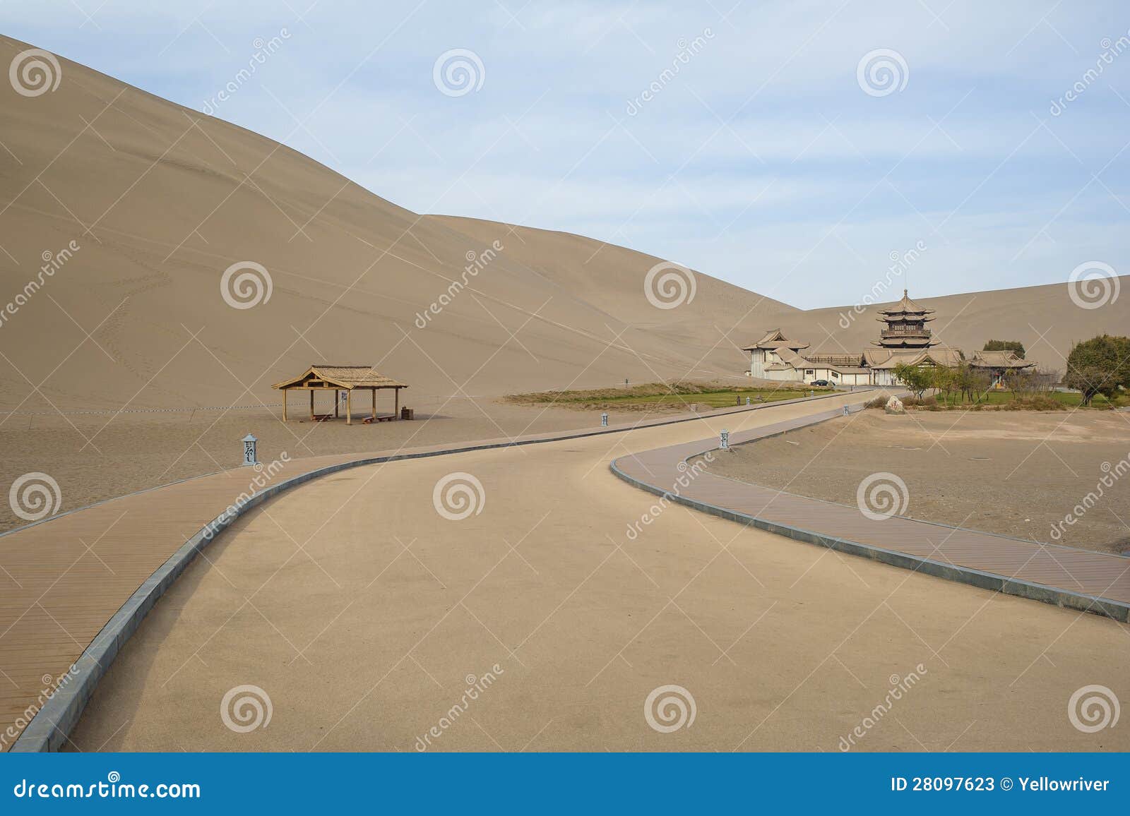 A Road To the Cresent Spring and Mingyue Pavilion Stock Image - Image ...