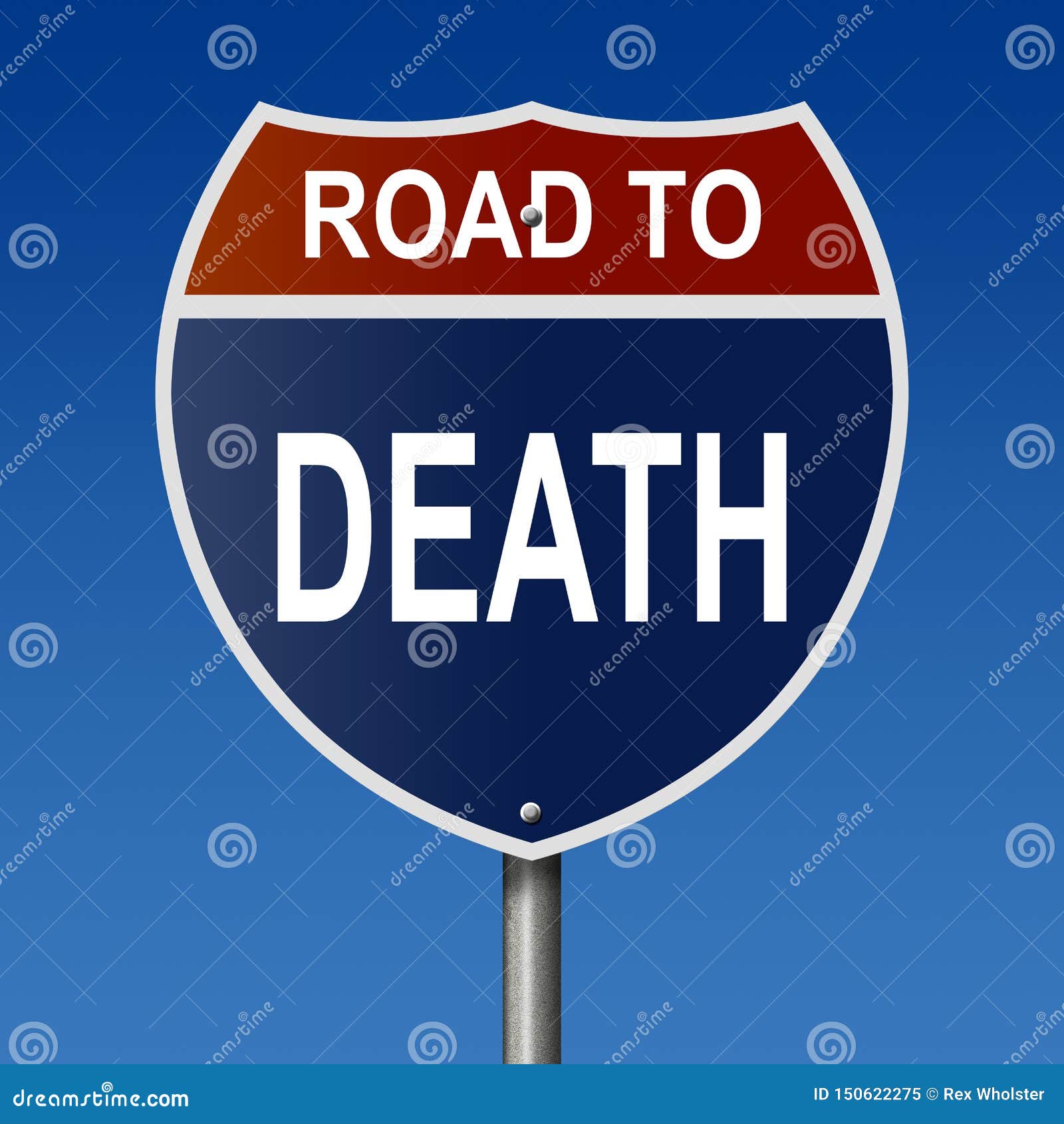 Road to Death Highway Sign stock illustration. Illustration of hope ...