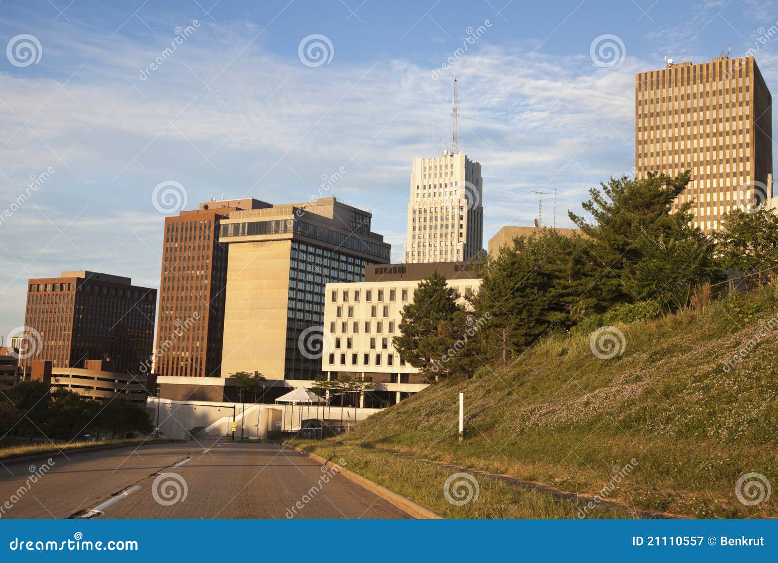 Road to downtown of Akron stock image. Image of travel - 21110557