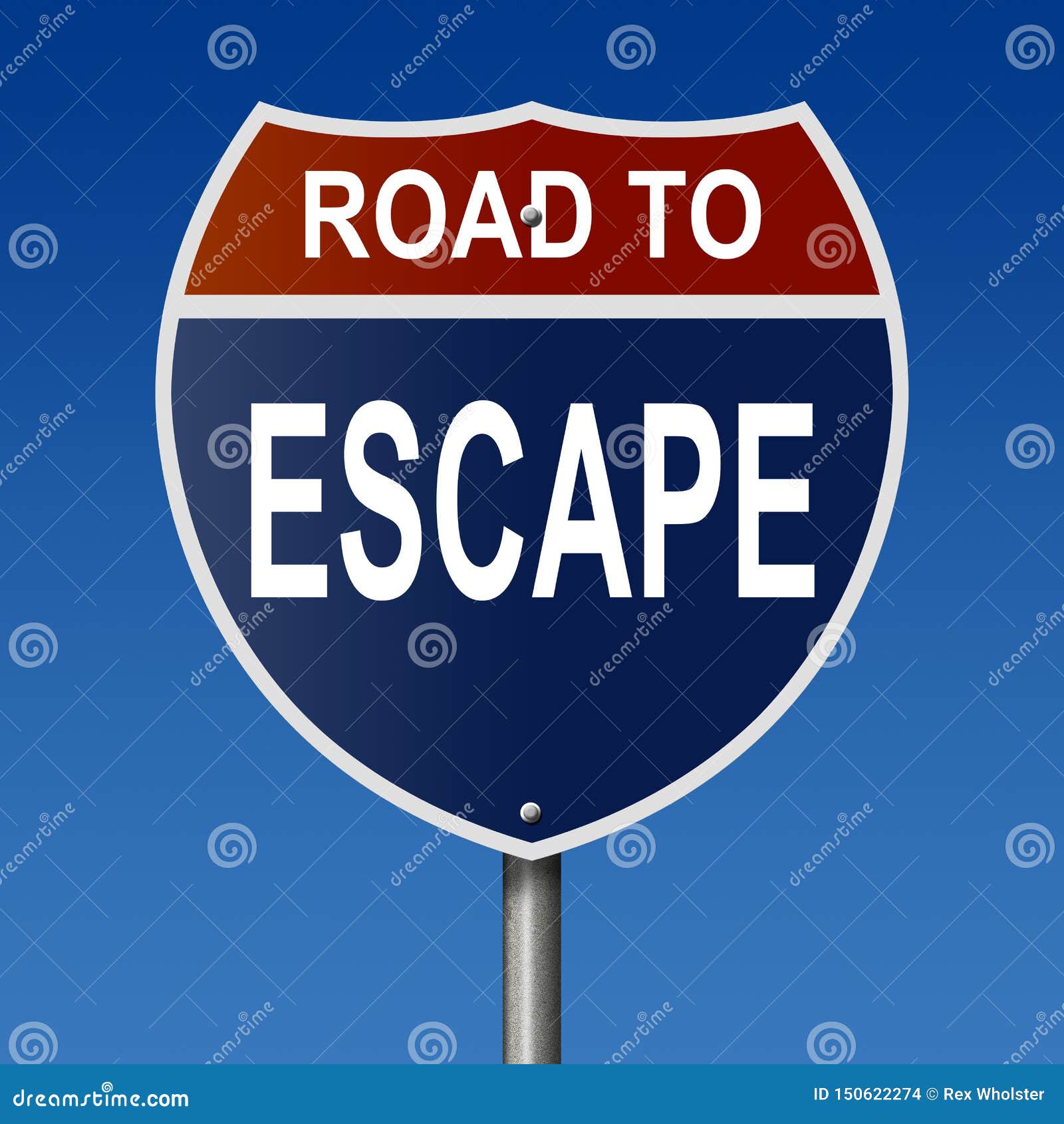 Road To Escape Highway Sign Stock Illustration - Illustration of ...