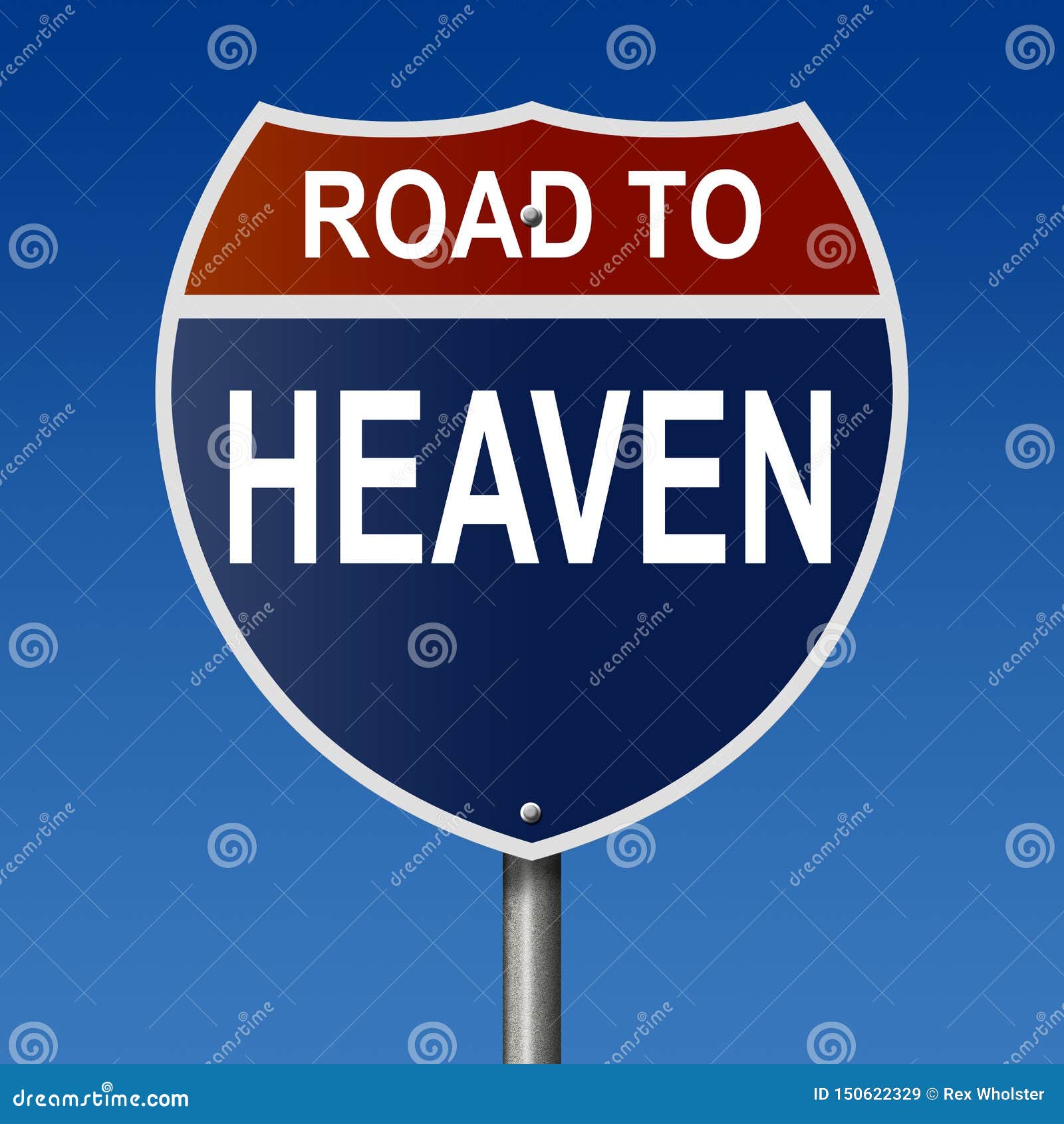 Road To Heaven Highway Sign Stock Illustration - Illustration of ...