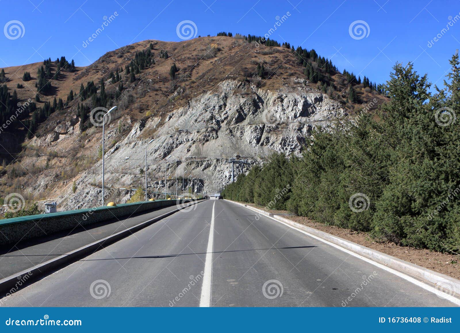Road to hill stock photo. Image of color, line, blue - 16736408