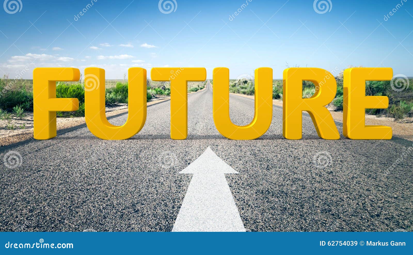 Road To Horizon and the Word Future Stock Illustration - Illustration ...