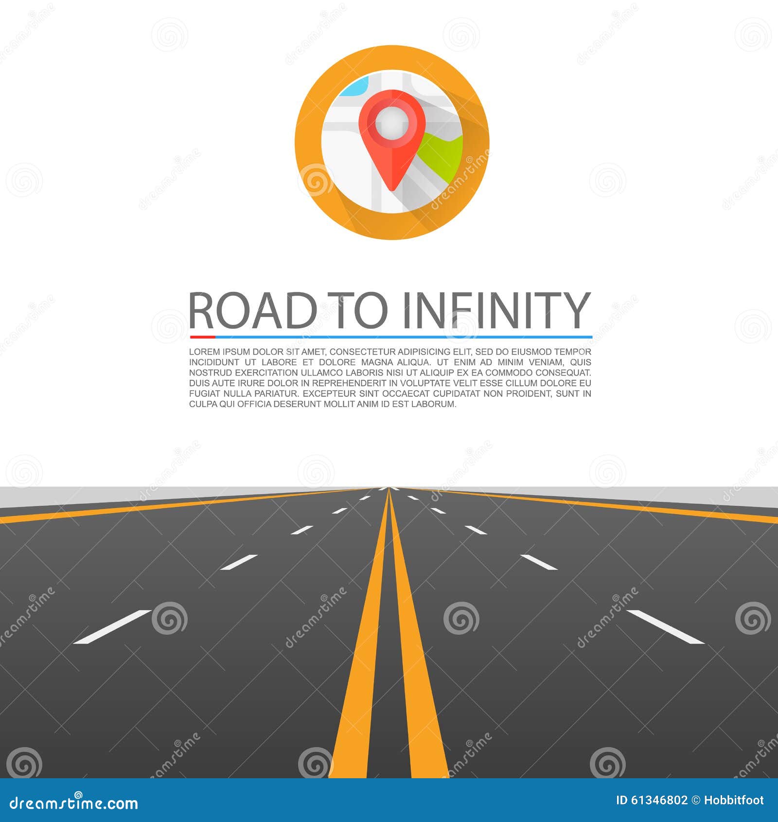 Road to infinity stock vector. Illustration of motion - 61346802