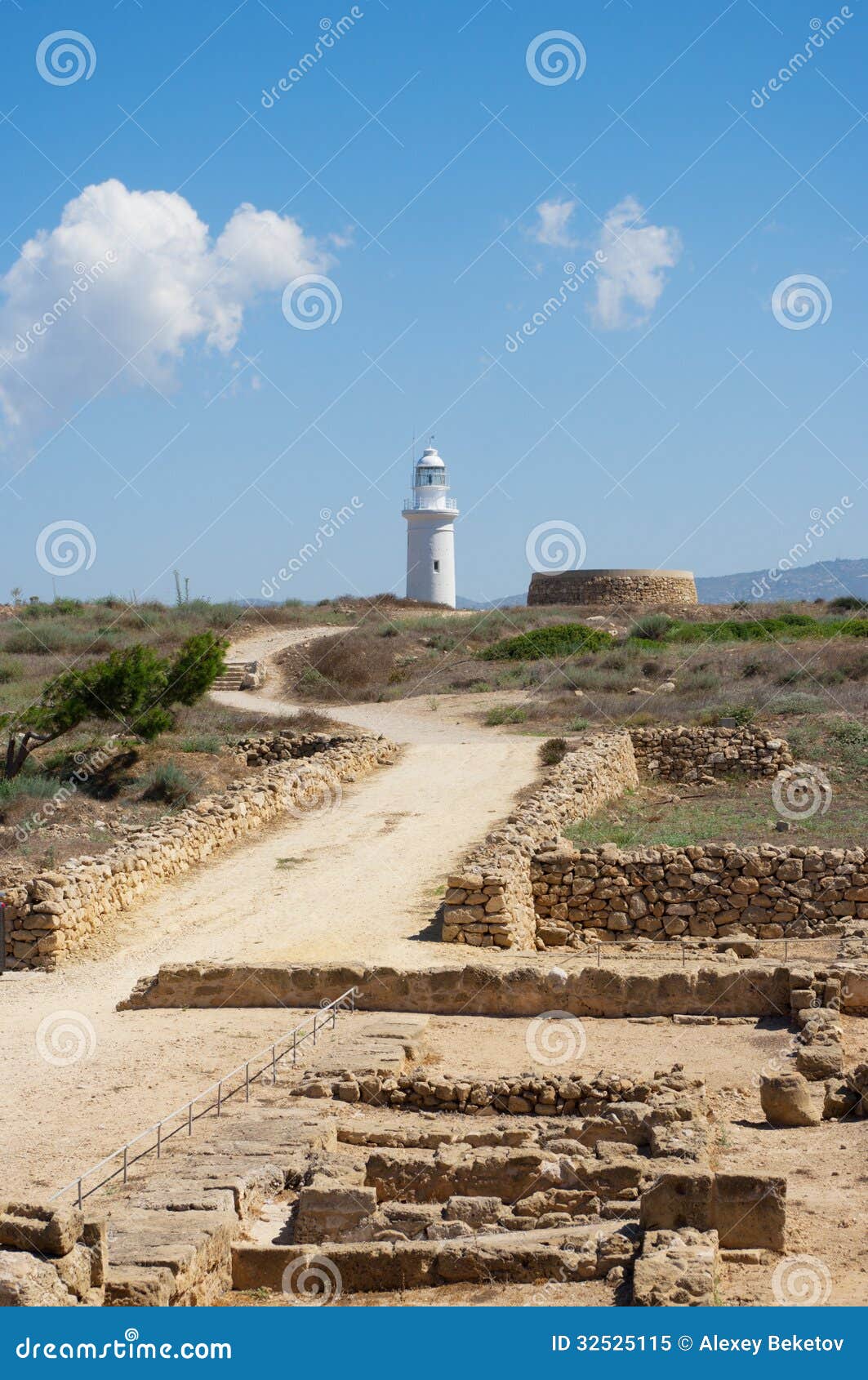 The Road To the Lighthouse through the Ruins Stock Image - Image of ...