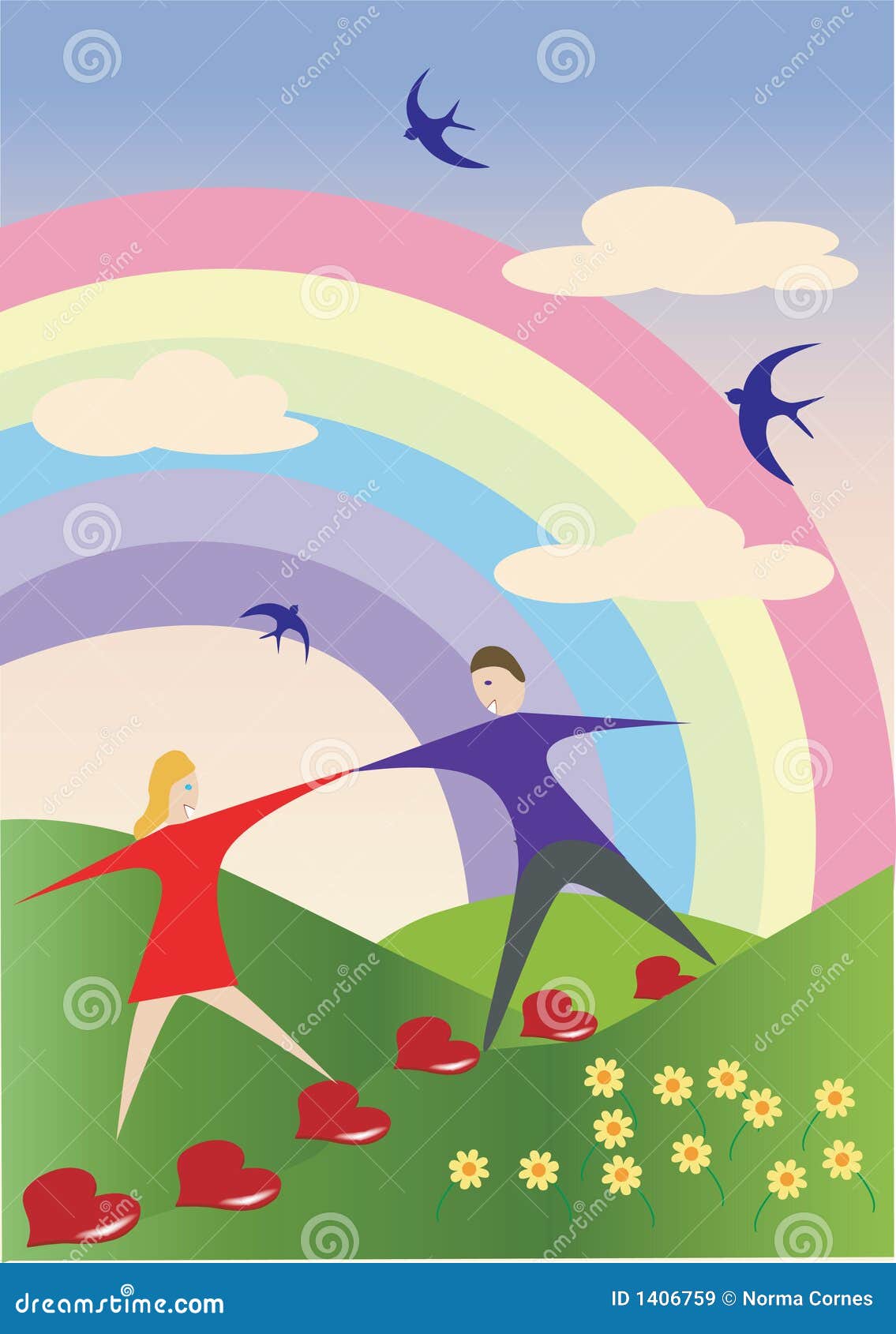 Road to love hearts path stock vector. Illustration of young - 1406759