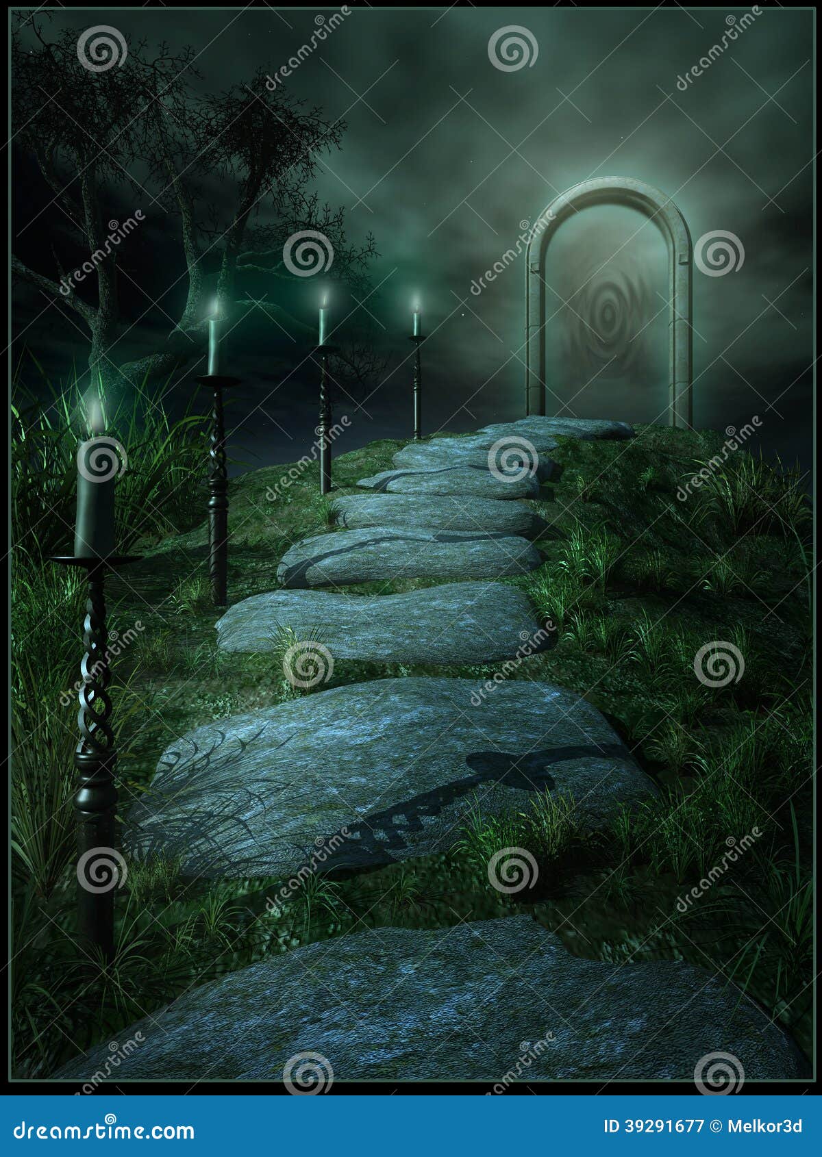 A road to magic portal stock illustration. Illustration of path - 39291677