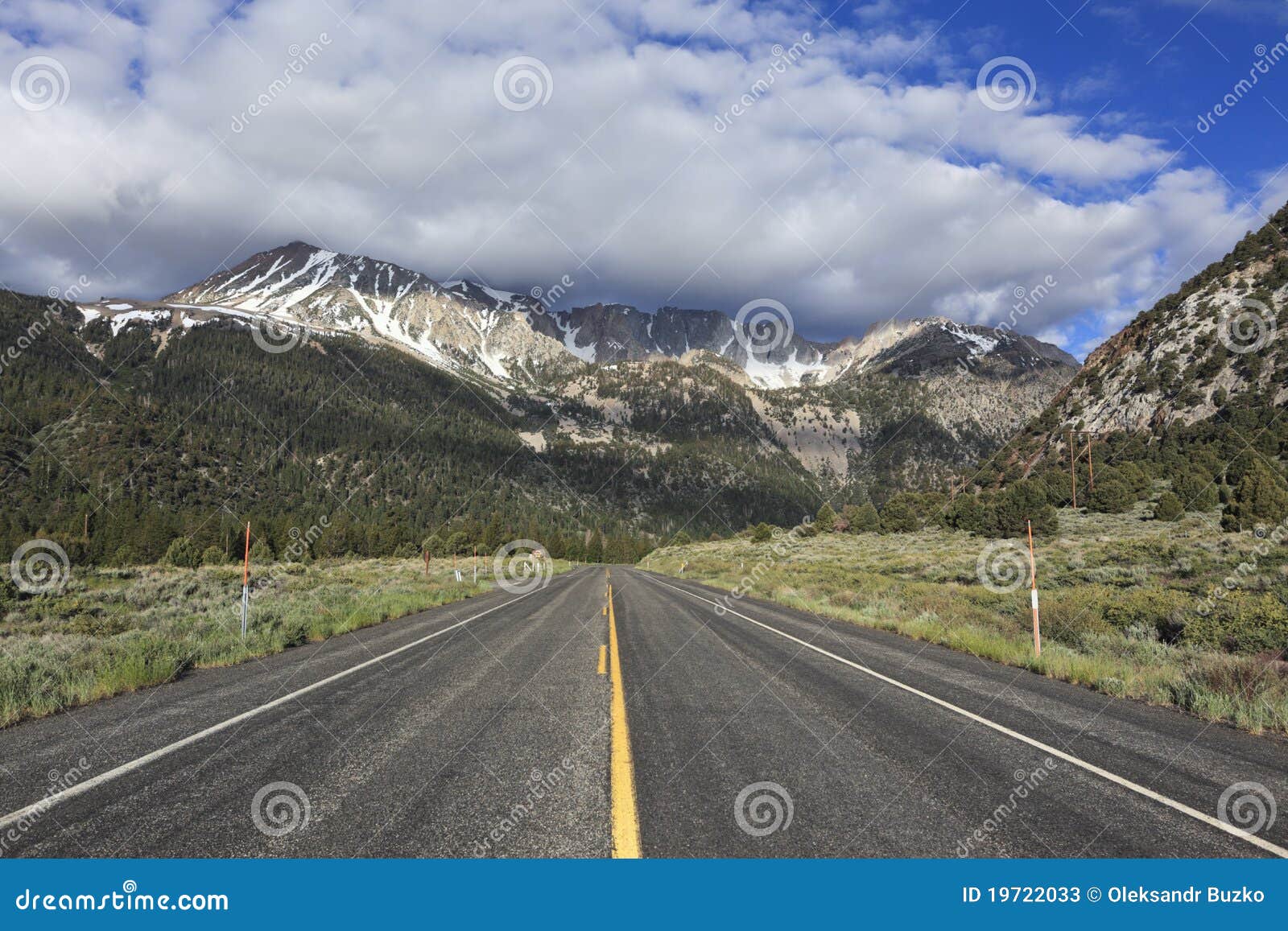 Road To the Mountains in California Stock Image - Image of clouds ...