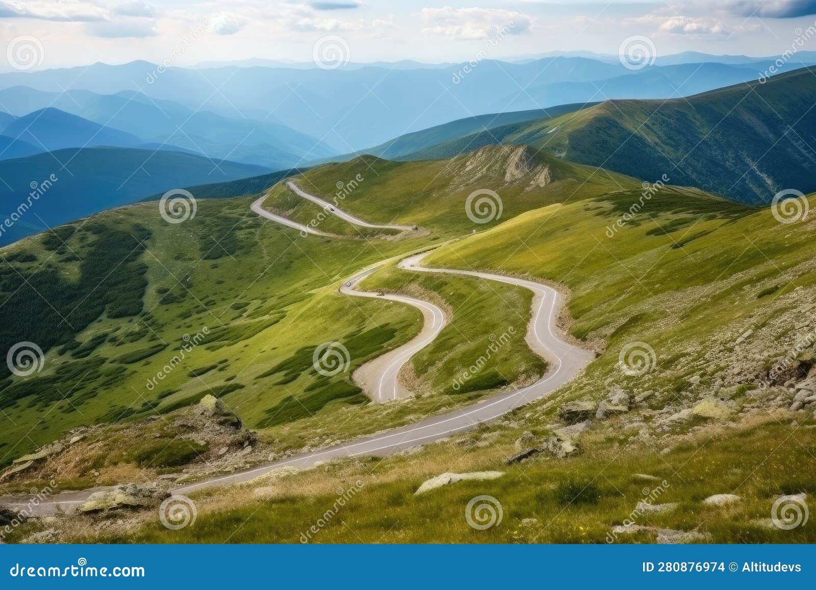 Road To the Mountains, with Winding and Twisting Path that Leads To the ...