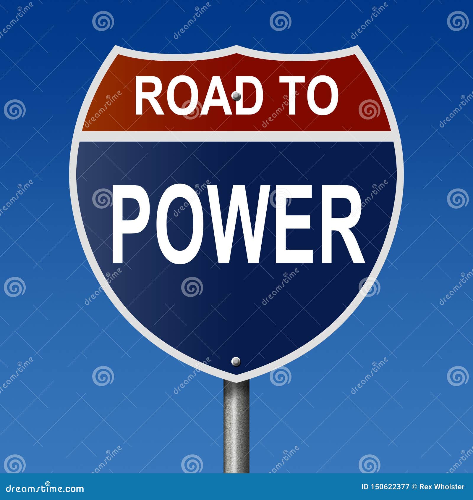 Road to Power Highway Sign stock illustration. Illustration of road ...