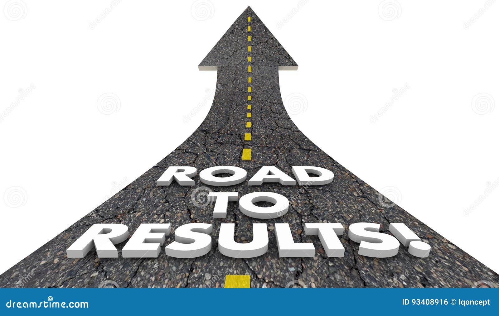 Road To Results Outcome Effective Work Project Road 3d Illustration ...