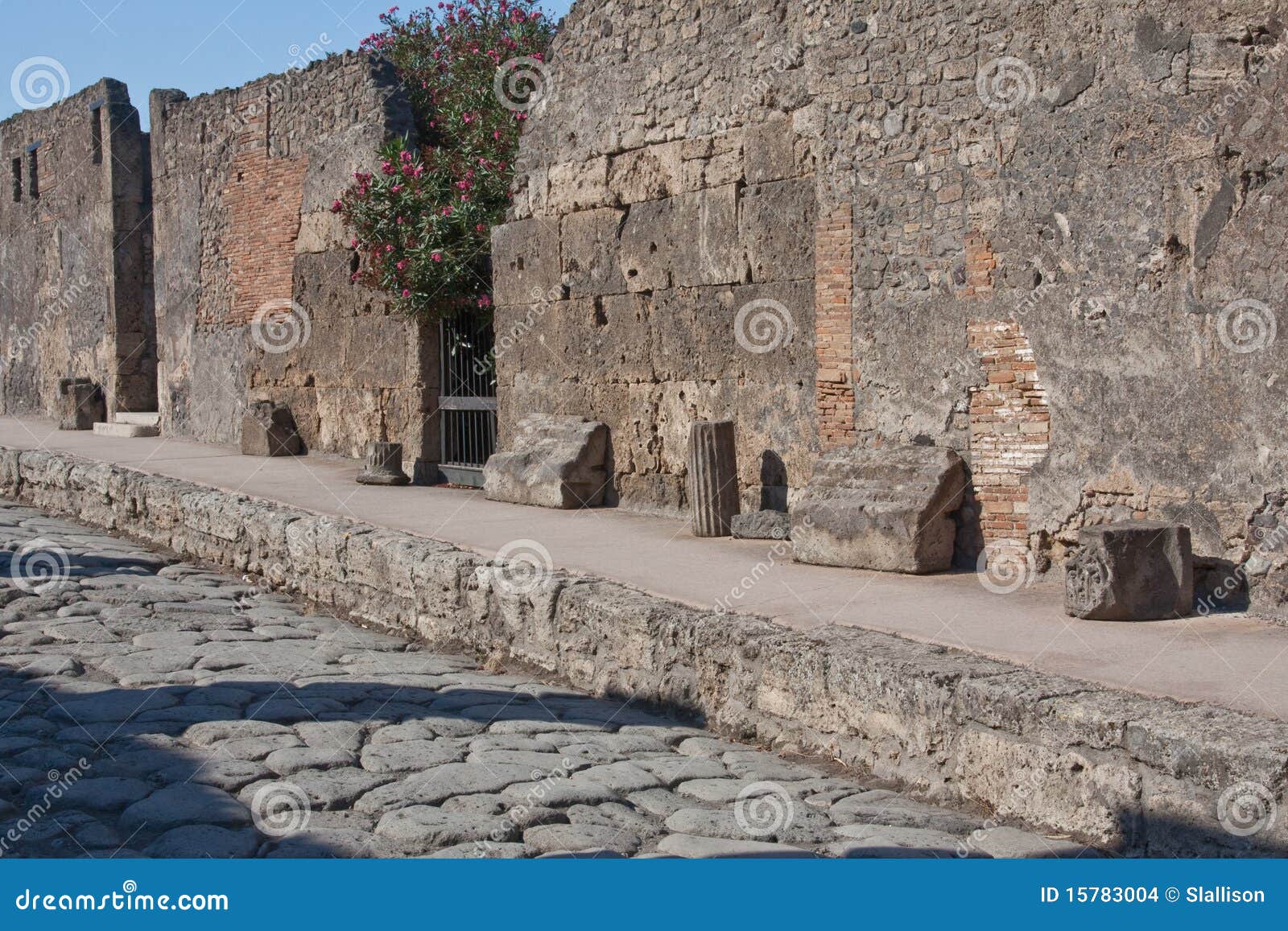 Road To Ruin stock photo. Image of wall, town, pompeii - 15783004