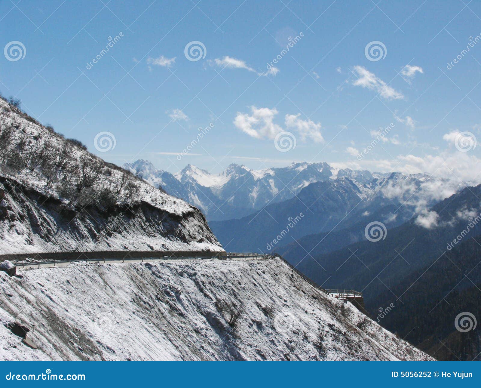 Road to snow mountain stock photo. Image of huanglong - 5056252
