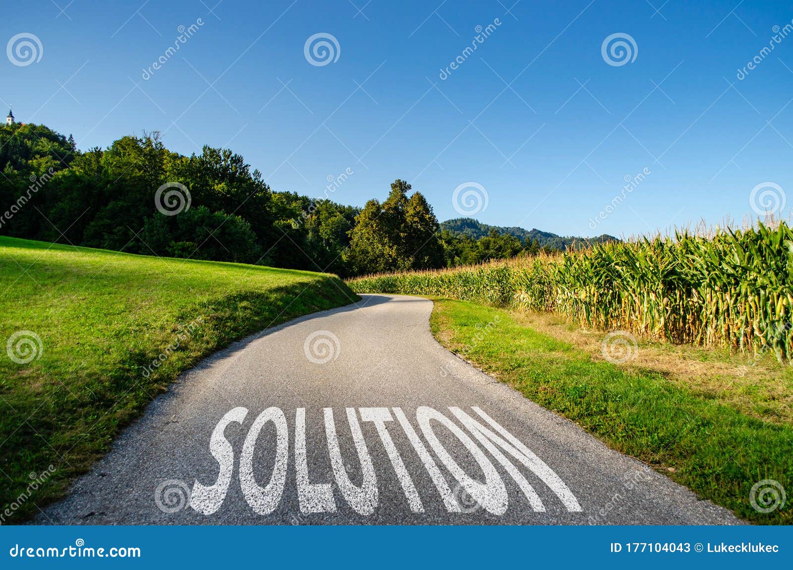 Road To Solution As a Concept for Finding a Way Stock Image - Image of ...