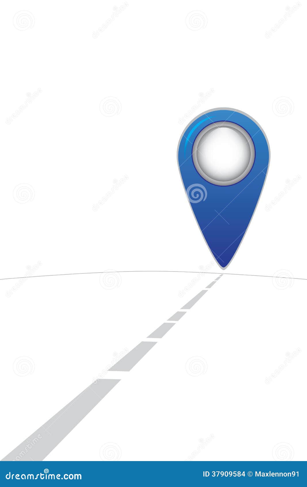 Road To Somewhere Blue Point Map Stock Illustration - Illustration of ...