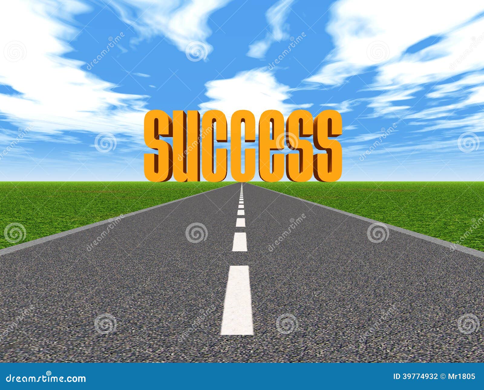 The Road to Success stock illustration. Illustration of perspective ...