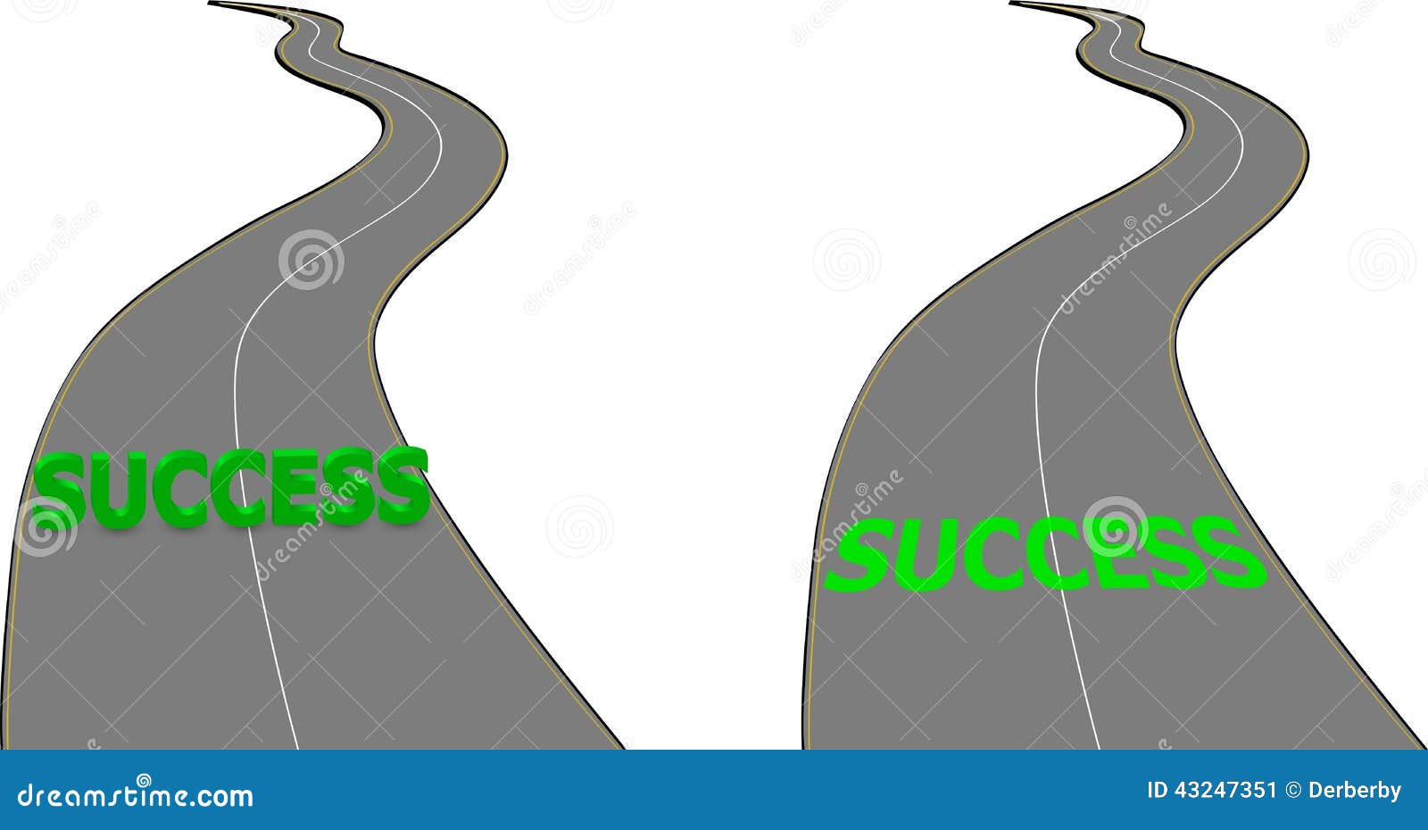Road to success stock vector. Illustration of decisions - 43247351