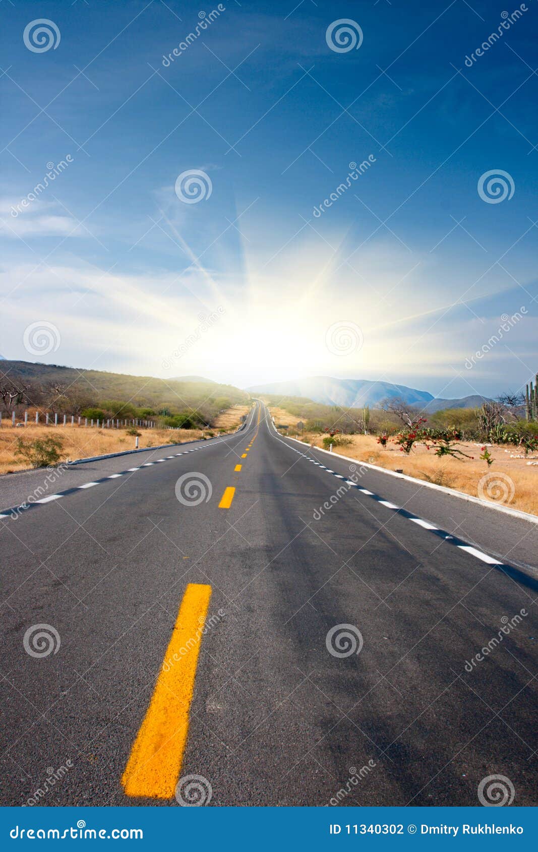 Road to sun stock photo. Image of perspective, highway - 11340302