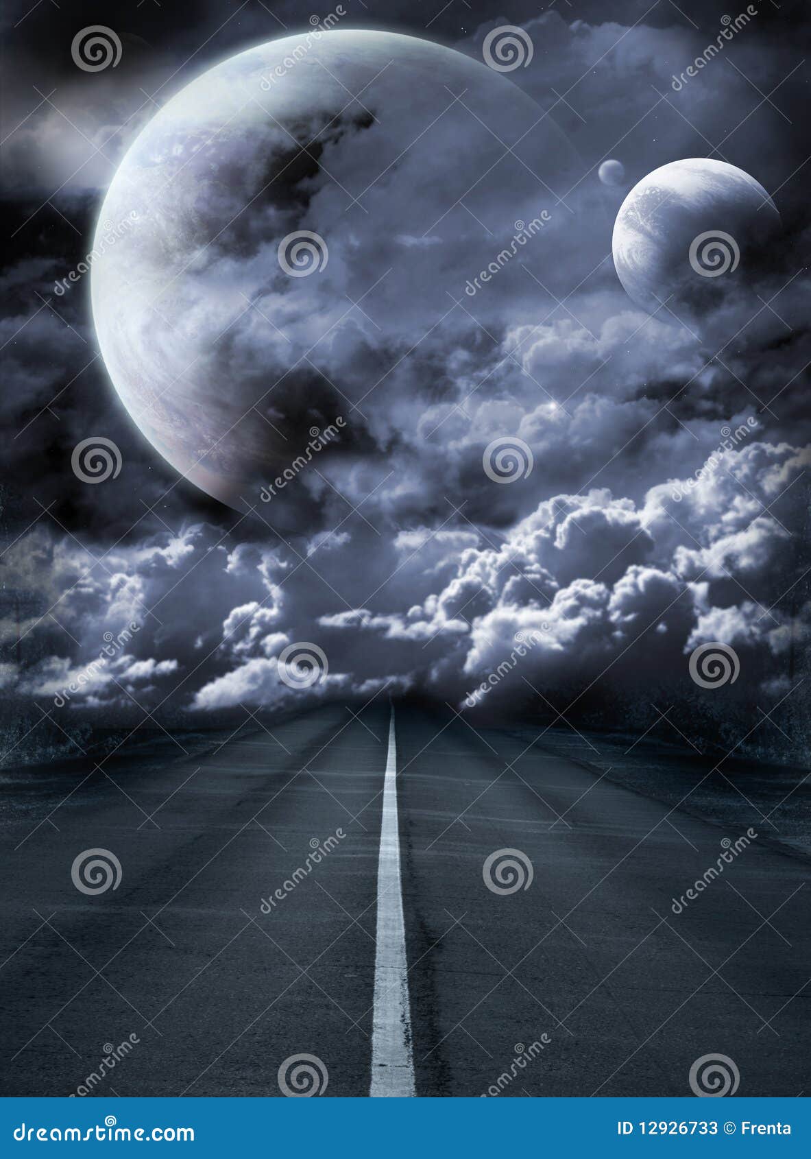 Road to surreal galaxy stock illustration. Illustration of future ...