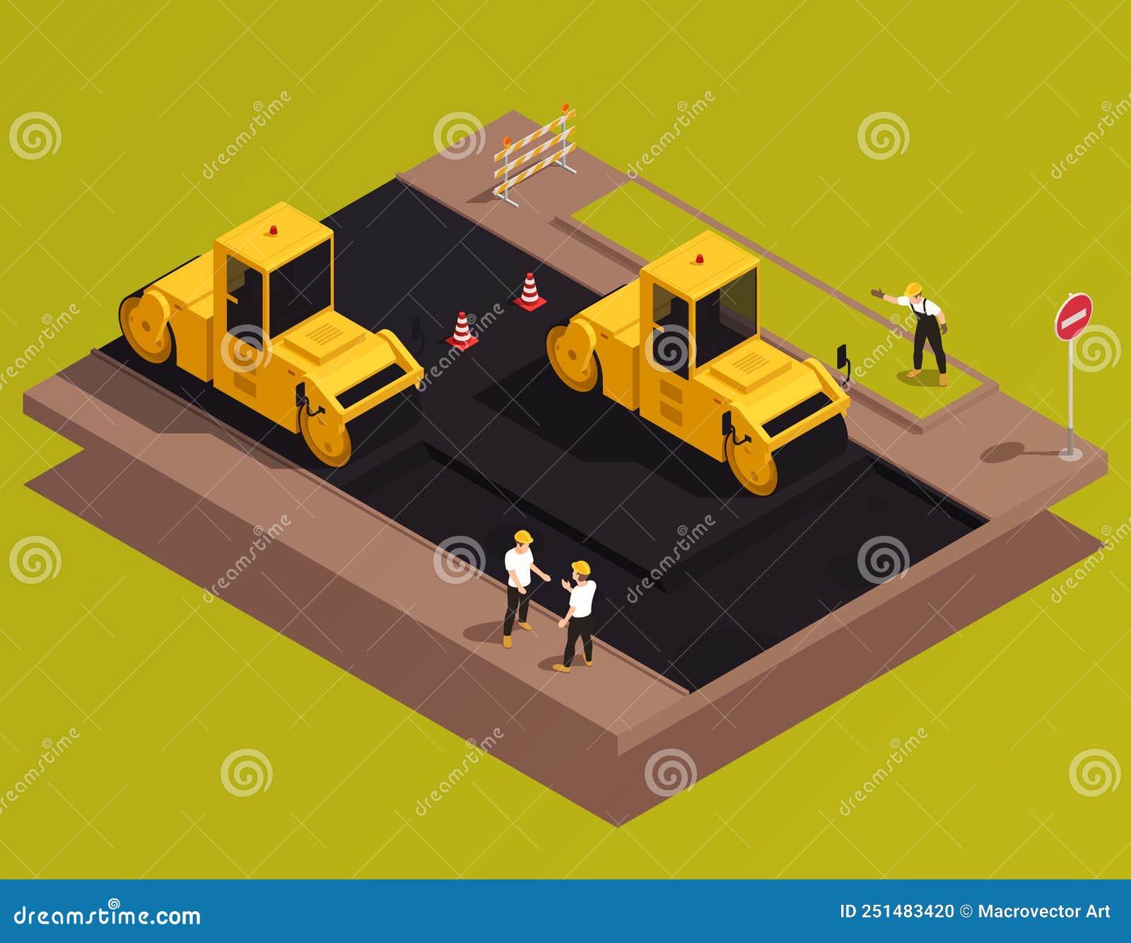 Road Topping Rollers Composition Stock Vector - Illustration of vehicle ...