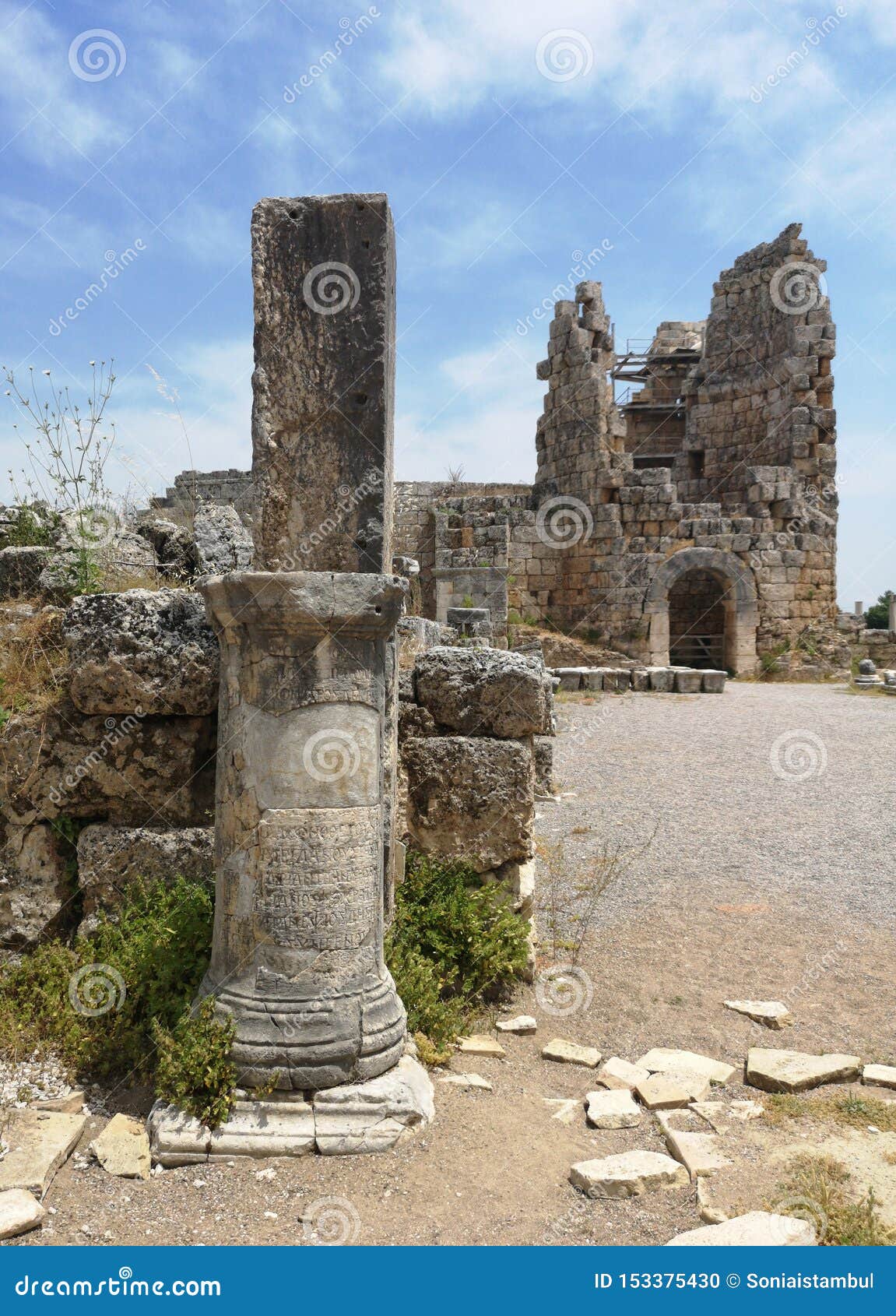 Archaeological Site of Perge, Antalya, Turkey Stock Photo - Image of ...