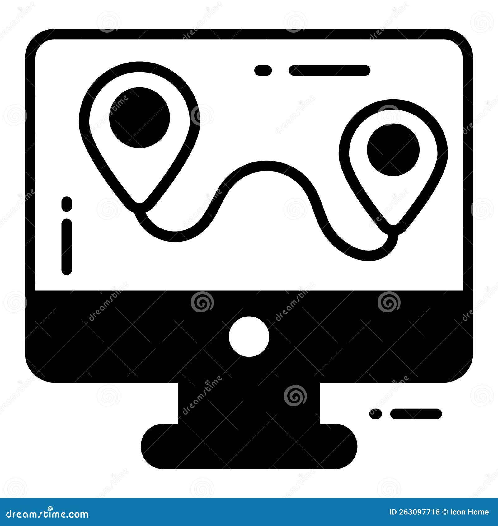 Road Tracking Icon Related Map Location and Navigation Black Icon ...