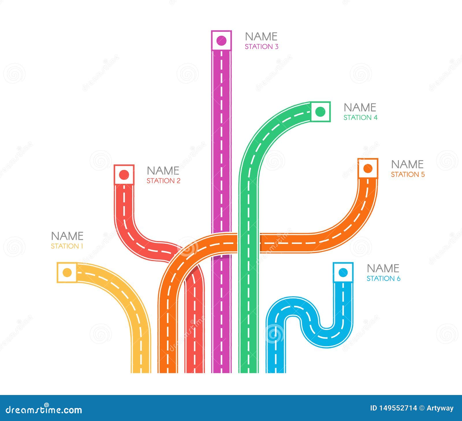Road Tracks Direction Map Top View, Colorful Vector Illustration on ...