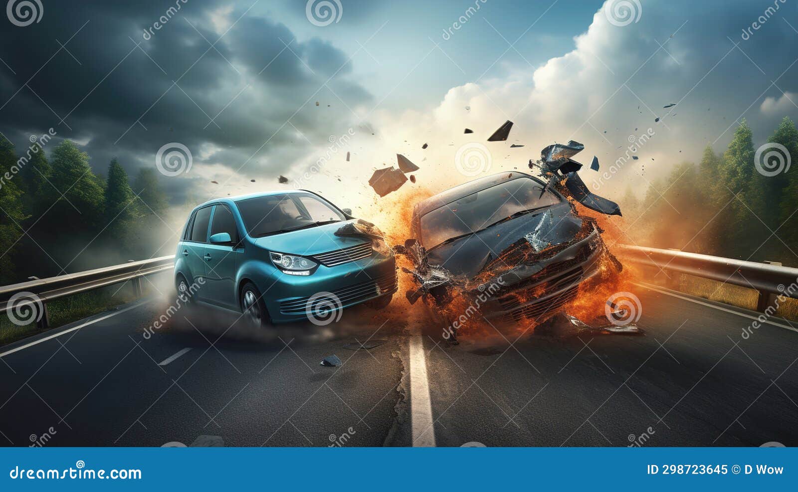 Road Traffic Accident of Two Cars on the Road Stock Image - Image of ...
