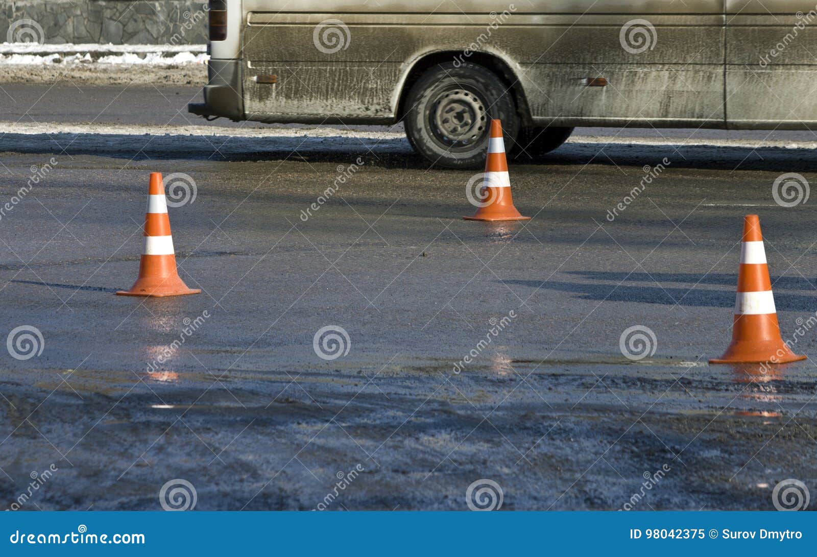 Road Traffic Cone on Accident Site Stock Image - Image of cone, danger ...