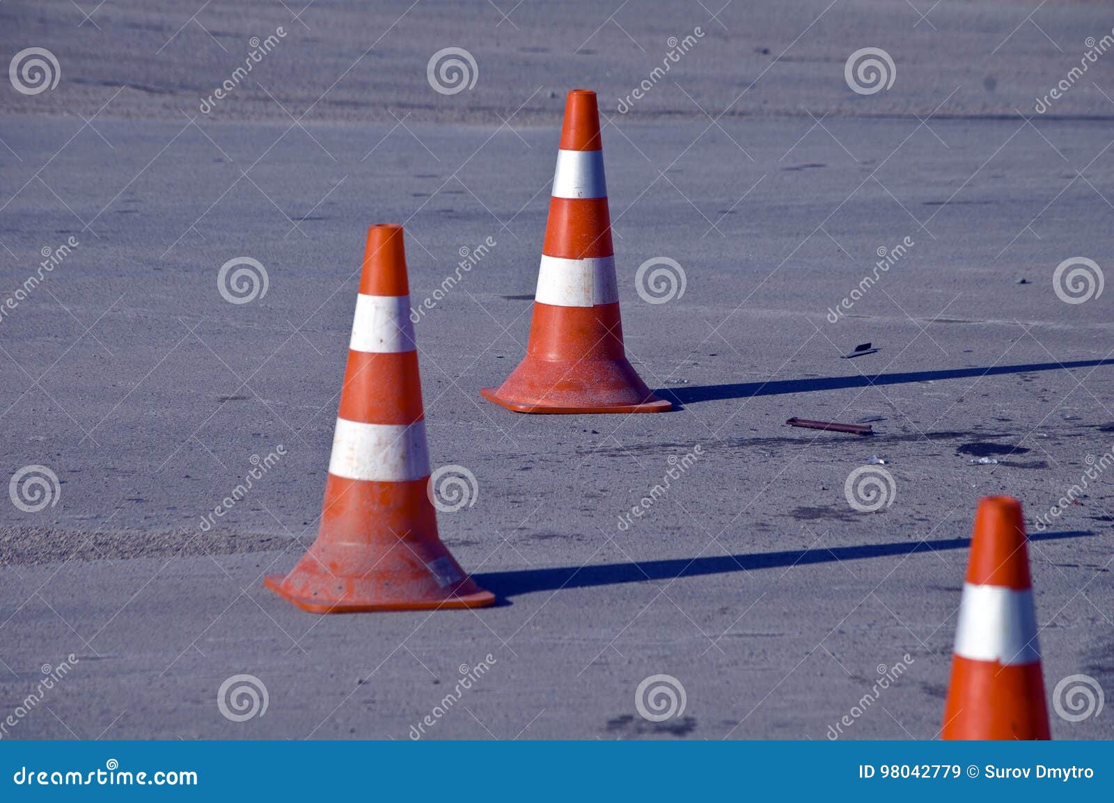 Road Traffic Cone on Accident Site Stock Image - Image of hazard ...