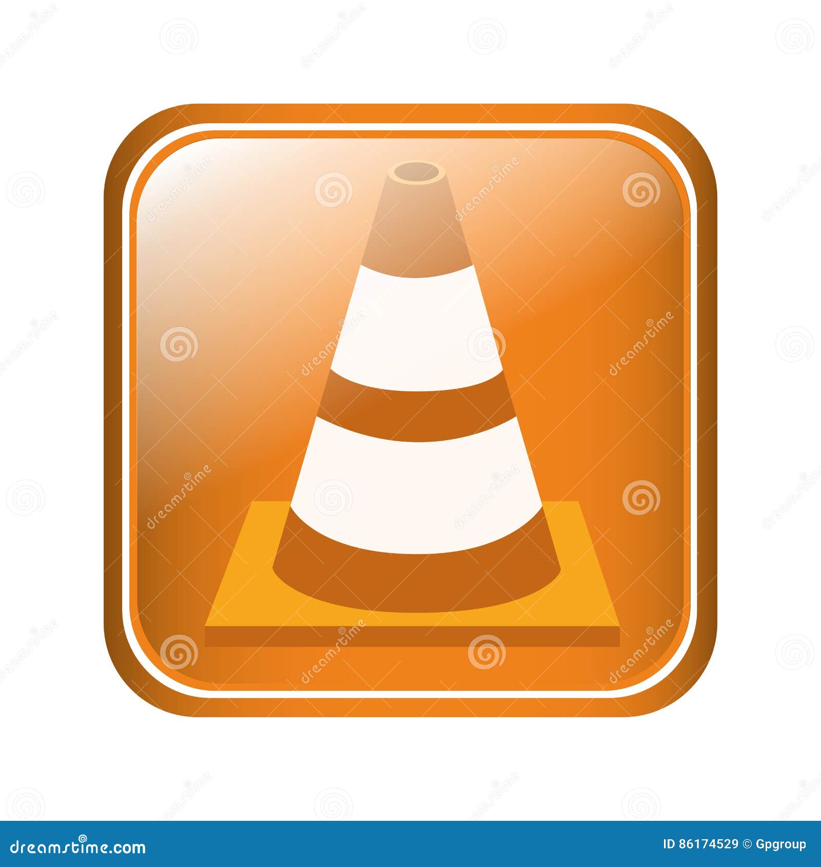 Road Traffic Cone Symbol Icon Stock Illustration - Illustration of ...