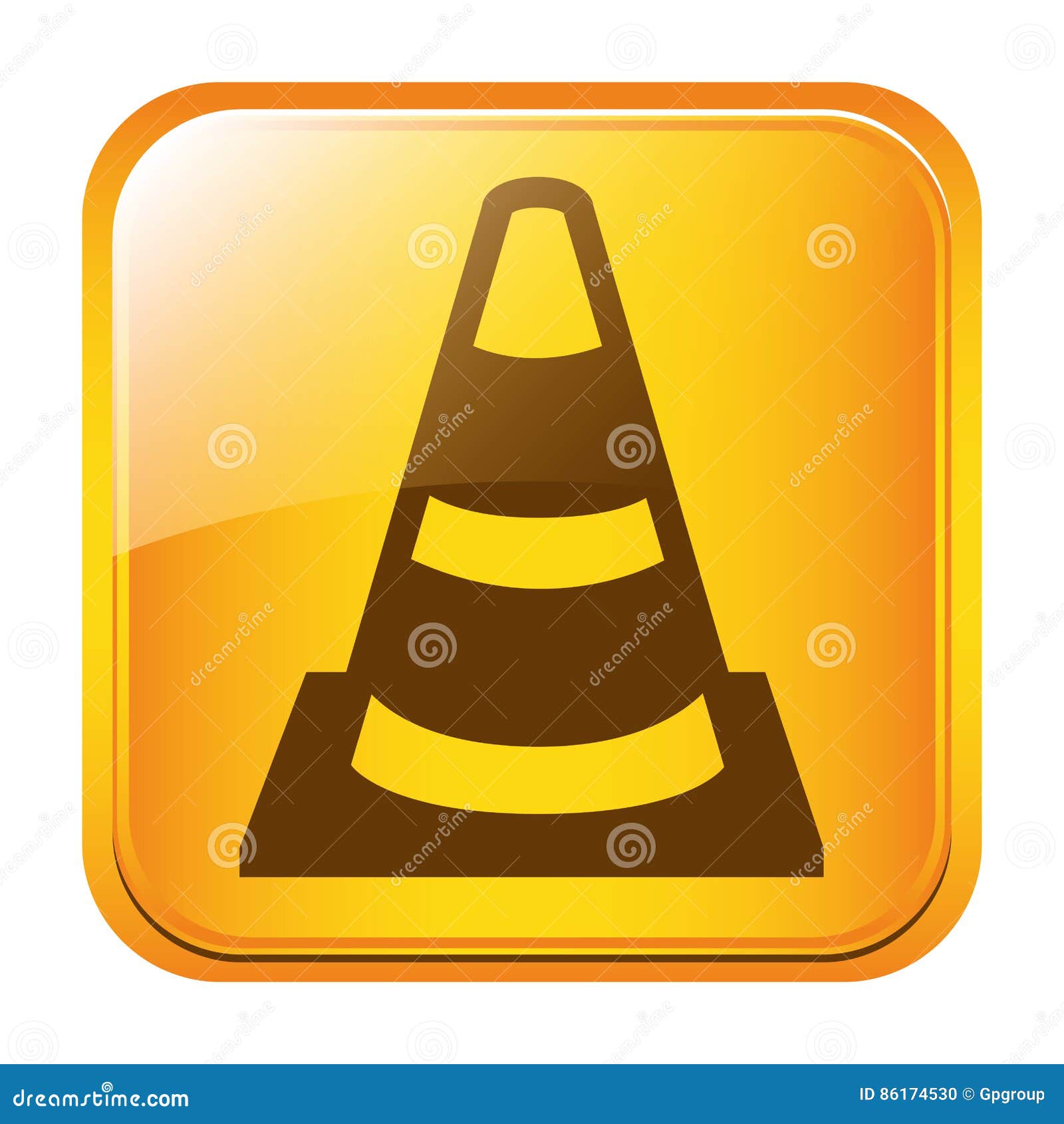 Road Traffic Cone Symbol Icon Stock Illustration - Illustration of ...