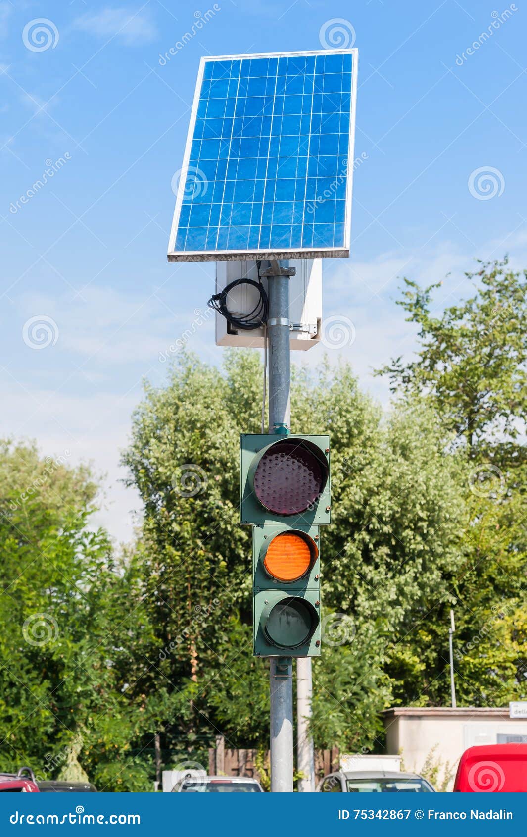 Road Traffic Light and Solar Panel Stock Image - Image of daylight ...