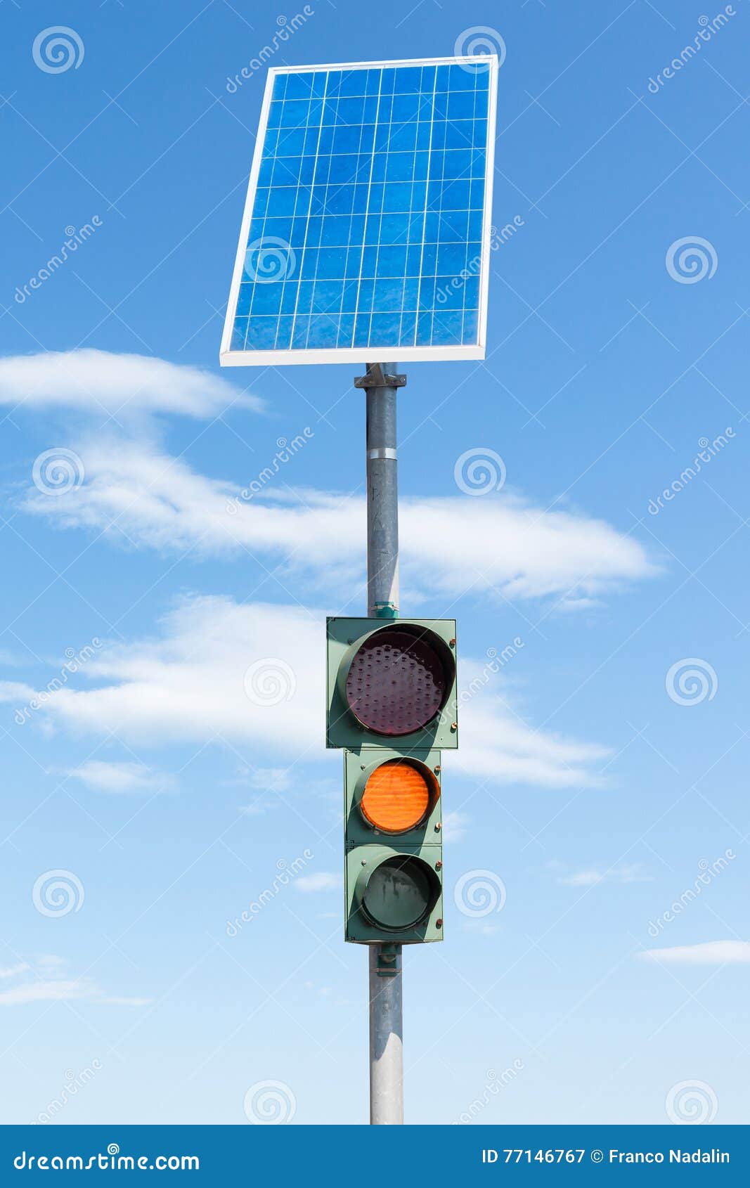 Road Traffic Light and Solar Panel Stock Image - Image of alternative ...