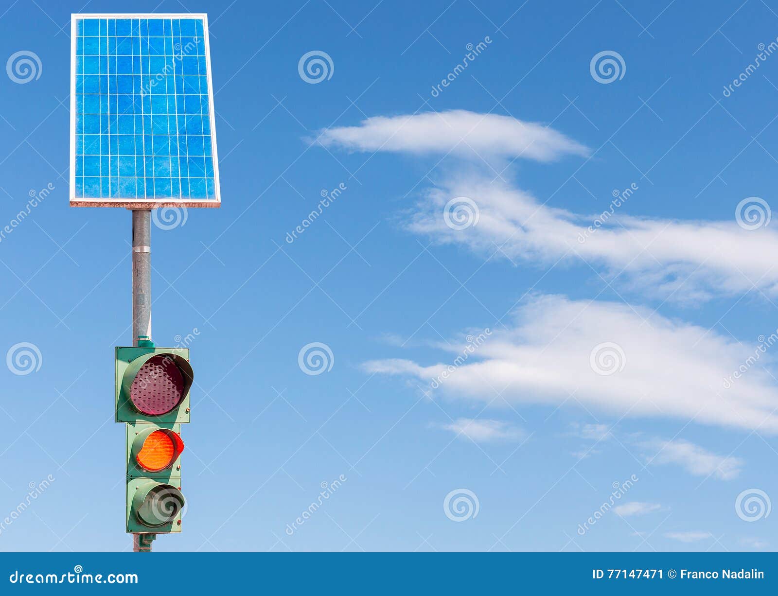 Road Traffic Light and Solar Panel Stock Image - Image of consumption ...