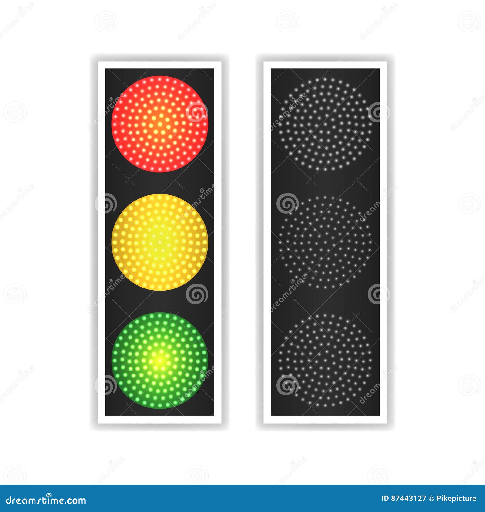 Road Traffic Light Vector. Realistic LED Panel. Sequence Lights Red ...