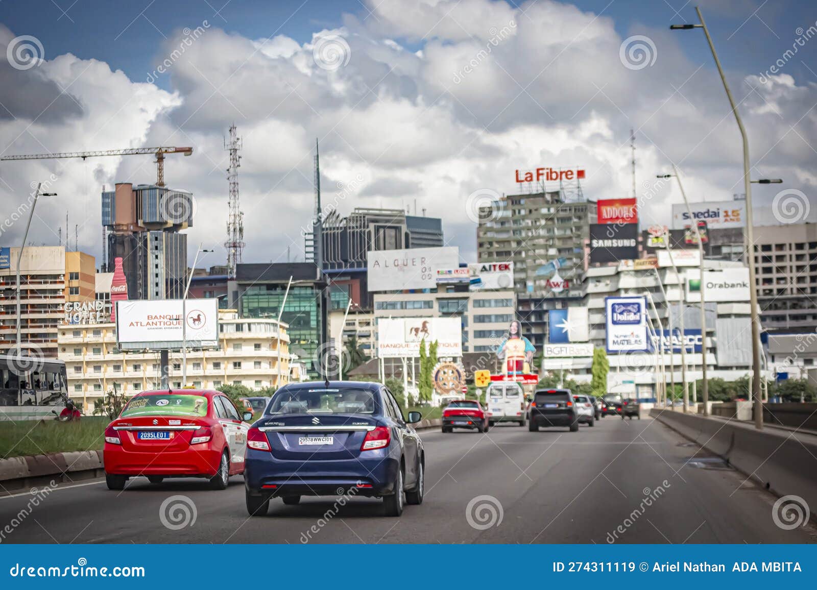Road Traffic on the Plateau Road in the City of Abidjan Editorial Stock ...