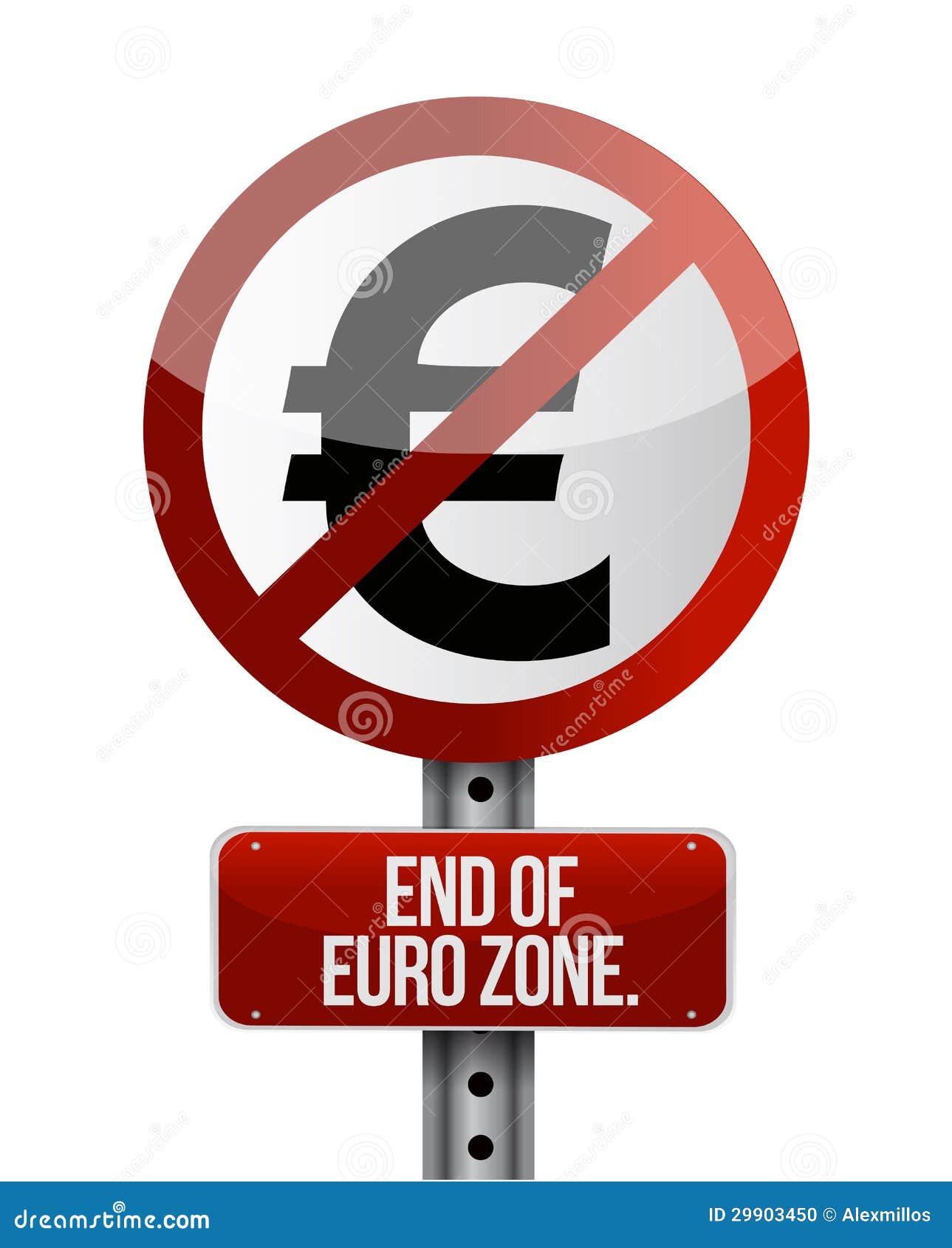 Road Traffic Sign with a Euro Zone End Stock Illustration ...